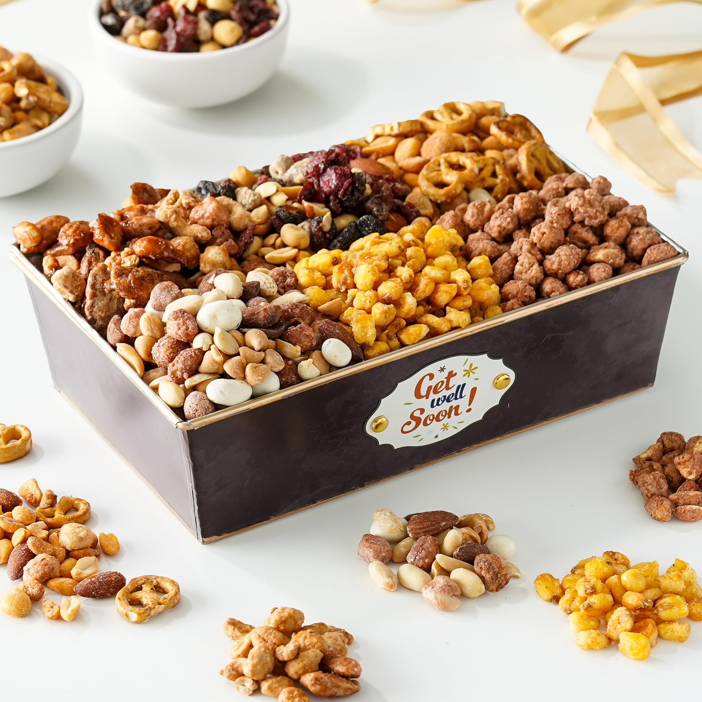 Amazon.com : Broadway Basketeers Get Well Soon Nuts Gift Basket ...