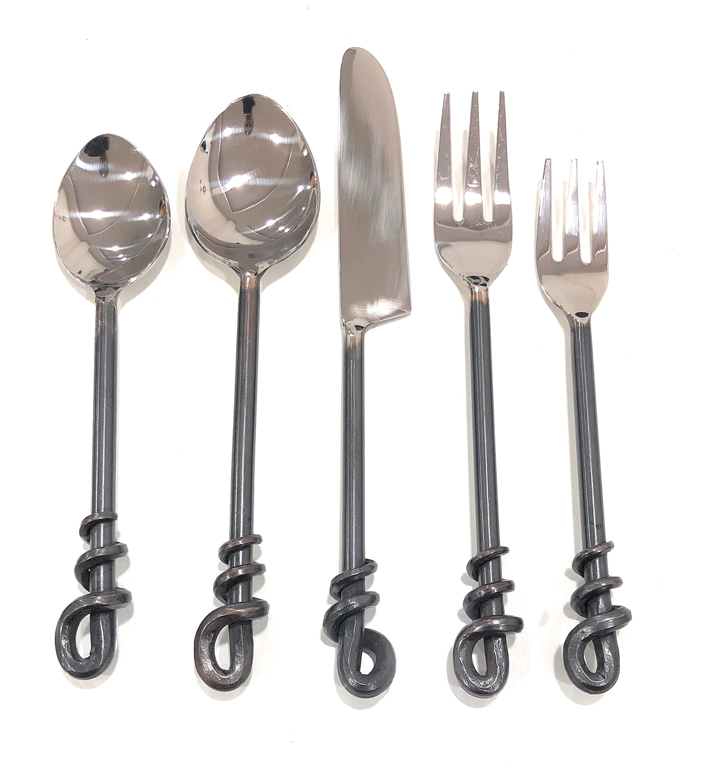 Amazon.com | Twist Stainless Steel Flatware Set - Kitchen Cutlery ...