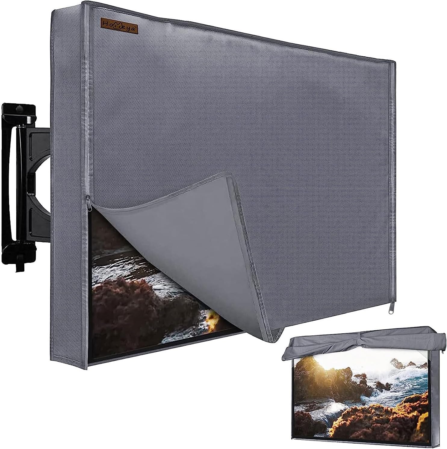 Outdoor TV Cover 52-55 Inches, HOMEYA 600D Heavy Duty Weatherproof TV ...