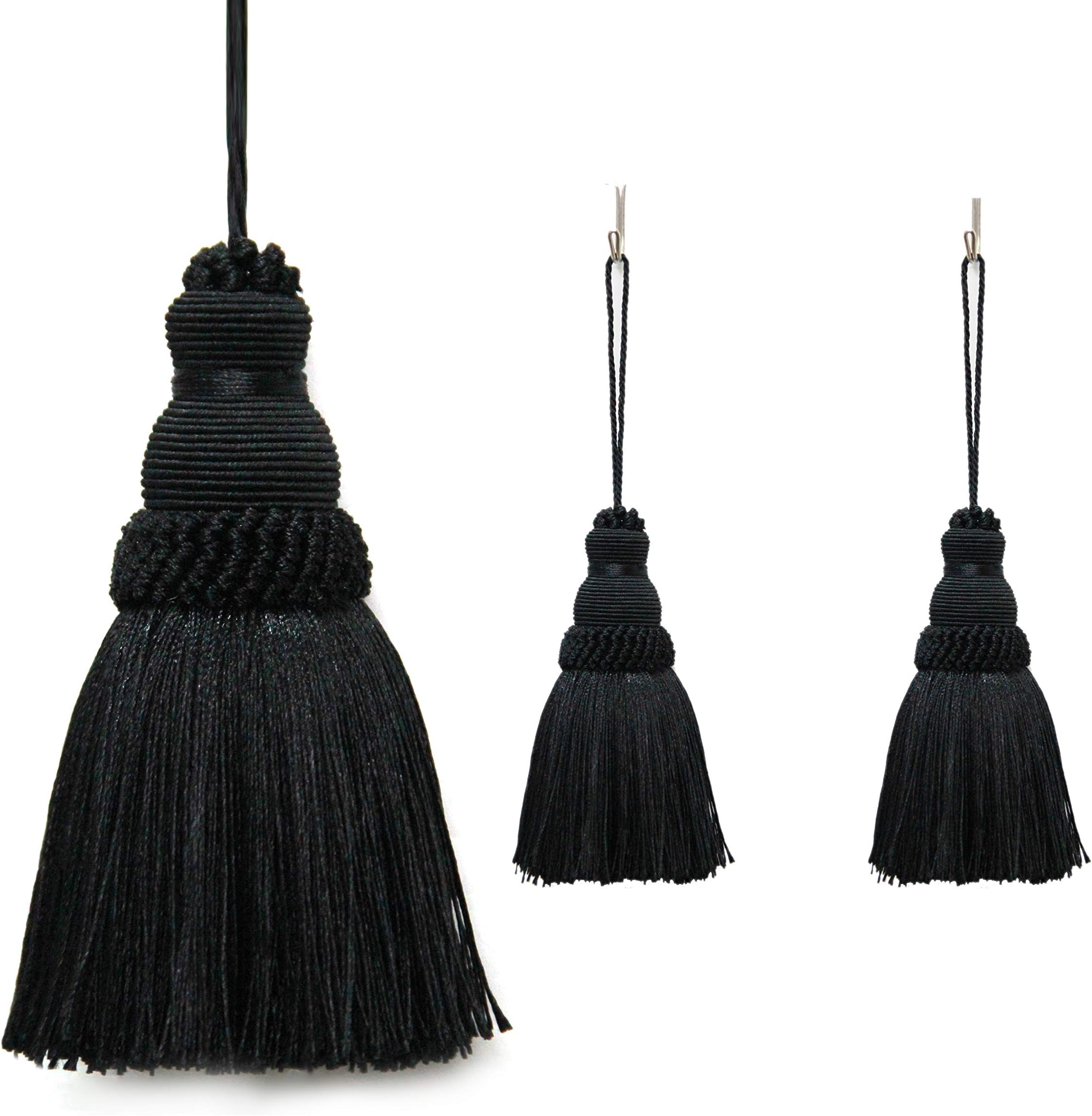 Amazon.com: DÉCOPRO Set of 10 Black Crown Head Chainette Tassel, 3 Inch ...