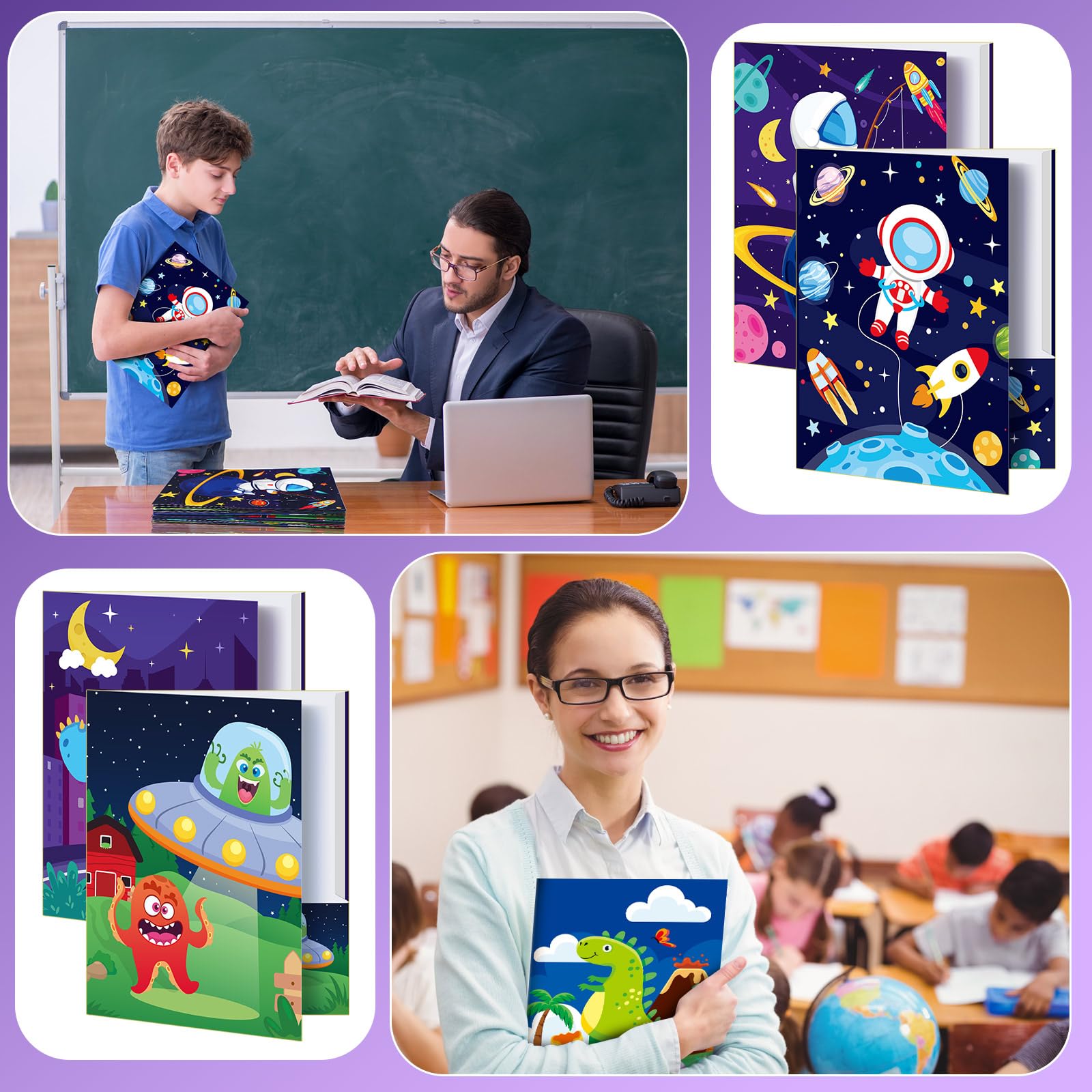 Snapklik.com : 12 Pieces Dinosaur Pocket Folders, Cute Kawaii Folders ...