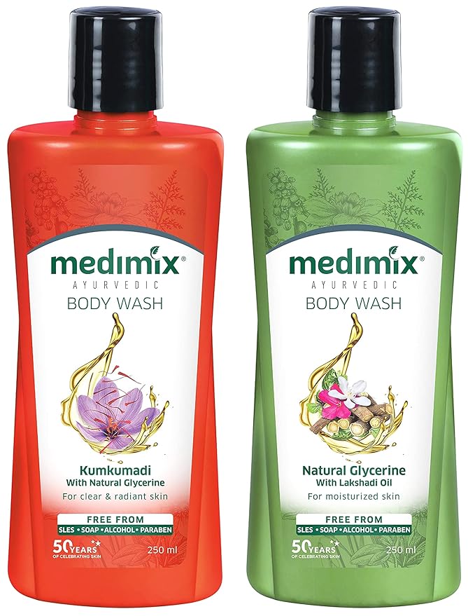 Buy Medimix Ayurvedic Natural Glycerine with Lakshadi Oil Body Wash ...