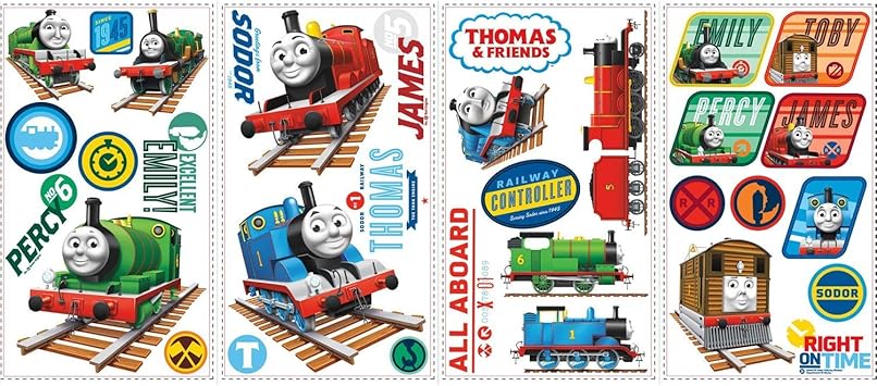 RoomMates Thomas and Friends Wall Stickers, Vinyl, Multi-Colour, 12.5 x ...