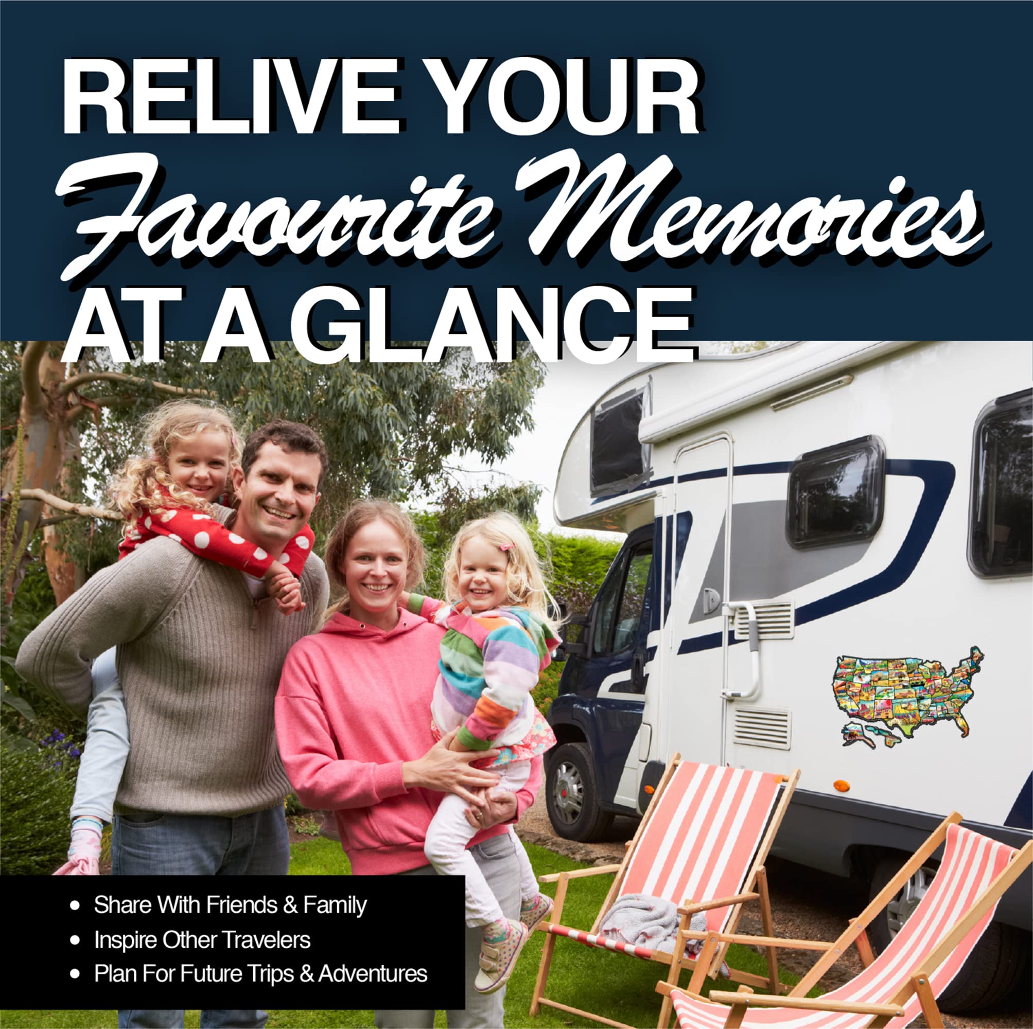 Snapklik.com : RV State Sticker Travel Map - Large Visited States Map ...