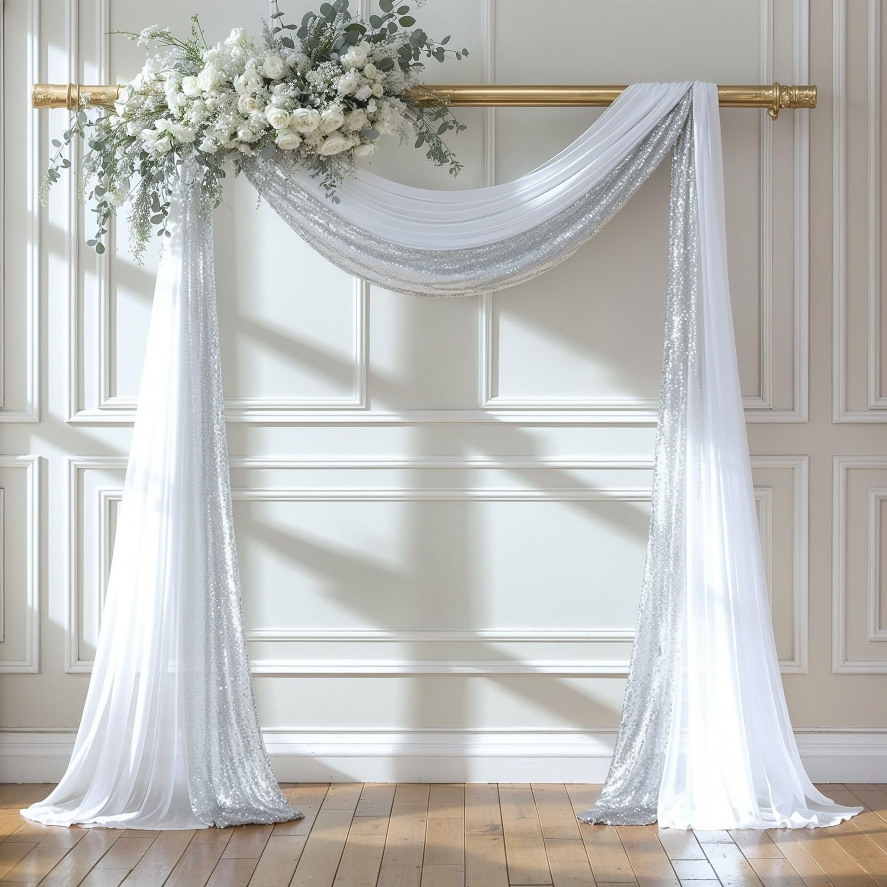 Amazon.com: Wedding Arch Draping Fabric, 1 Panel 28" x19ft White ...