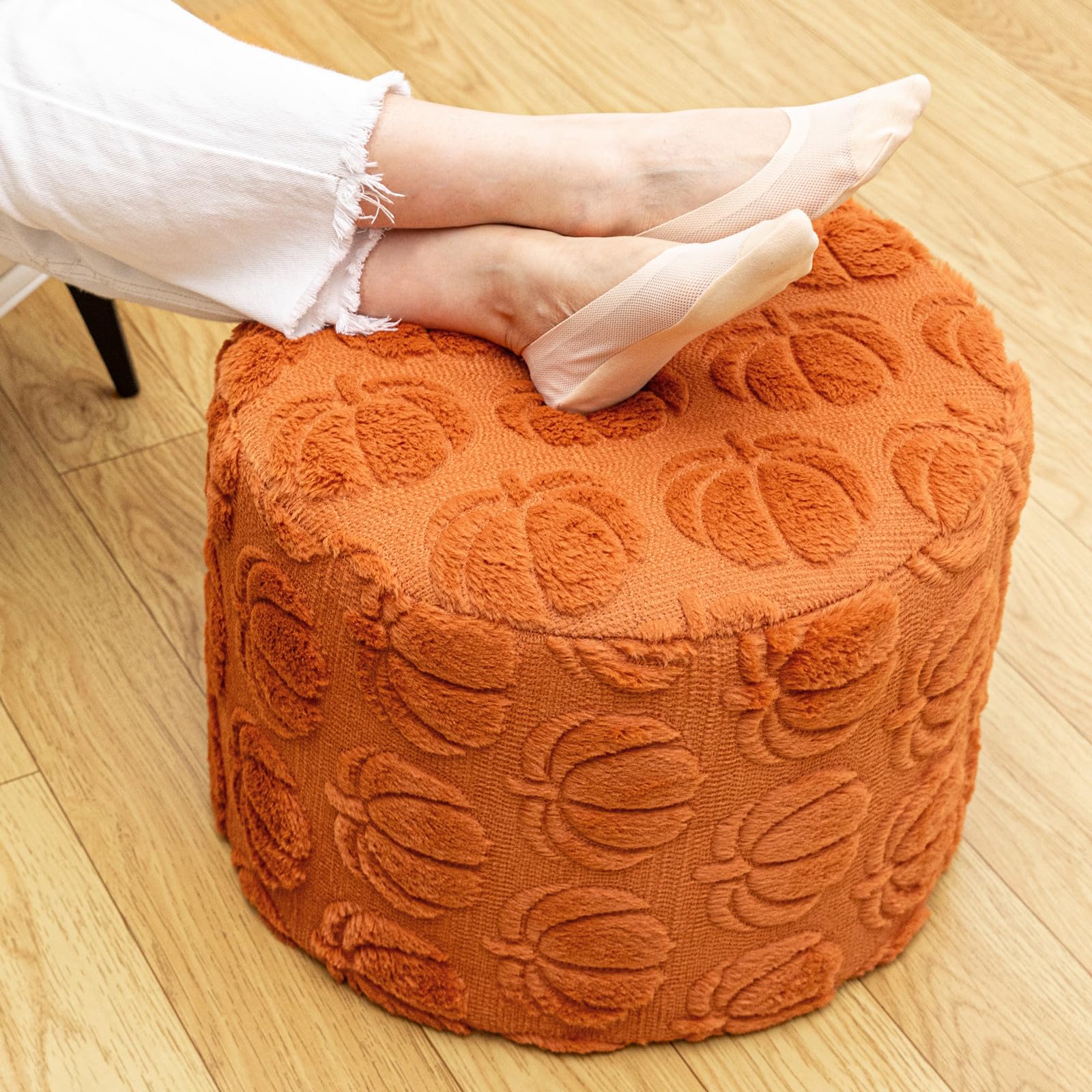 Amazon.com: Asuprui Round Stuffed Ottoman Modern Supportive Foam ...
