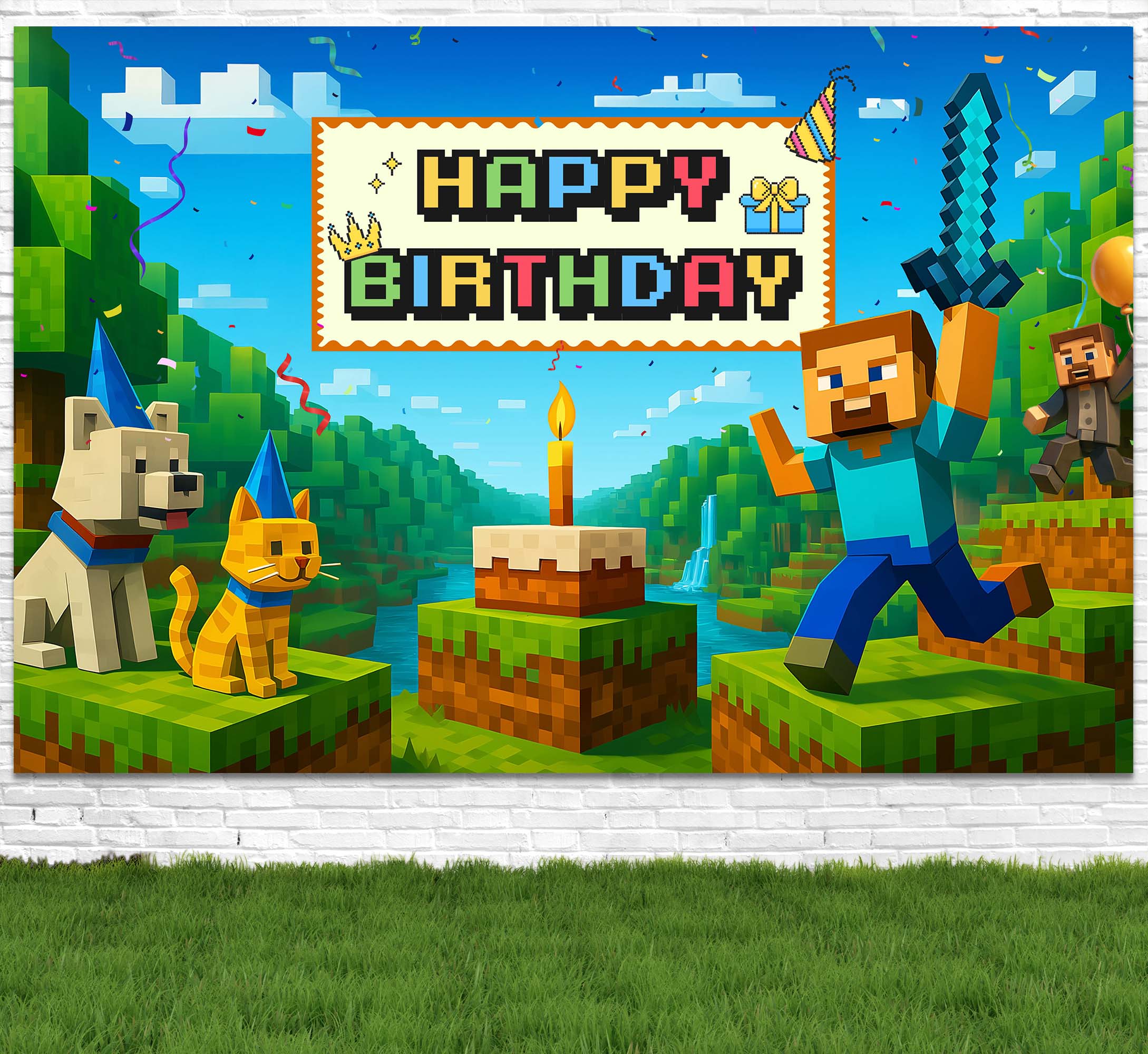 Minecraft Printable Happy Birthday Banner Custom Minecraft Legend Game
