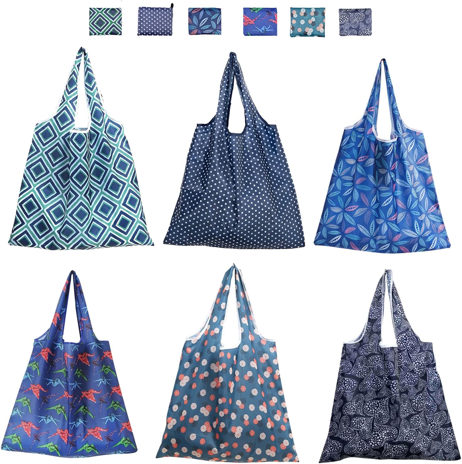 Bolsas Reutilizables de 6 Piezas, Bolsa Plegable de Poliéster de Gran ...