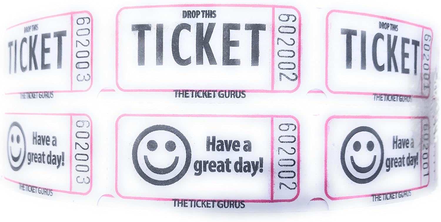 Amazon.com : The Ticket Gurus Double Smile Raffle tickets-2000/roll ...