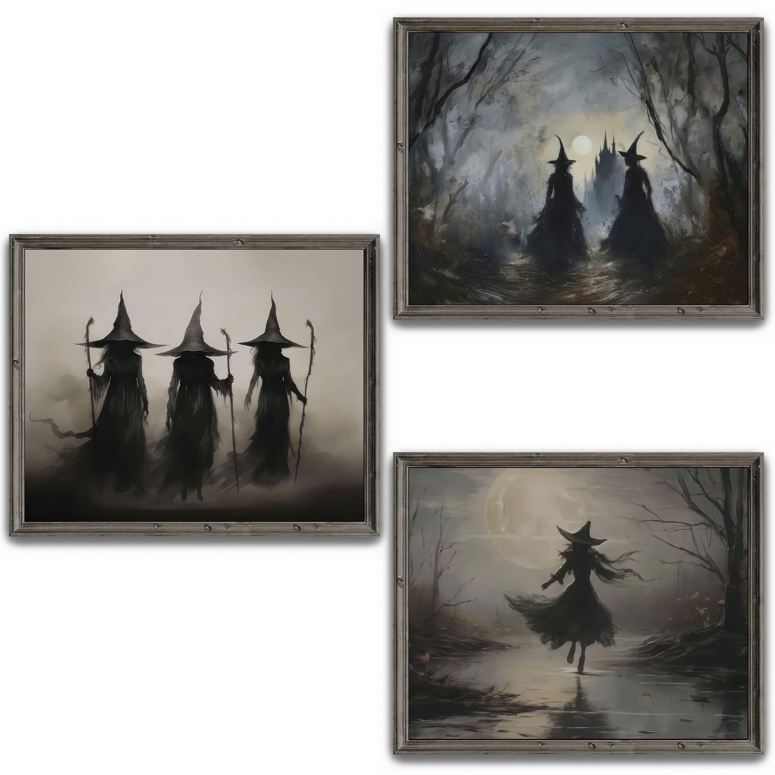 Amazon.com: LANCHI95 3 Pcs 8x10in Vintage Rustic Witch Posters ...
