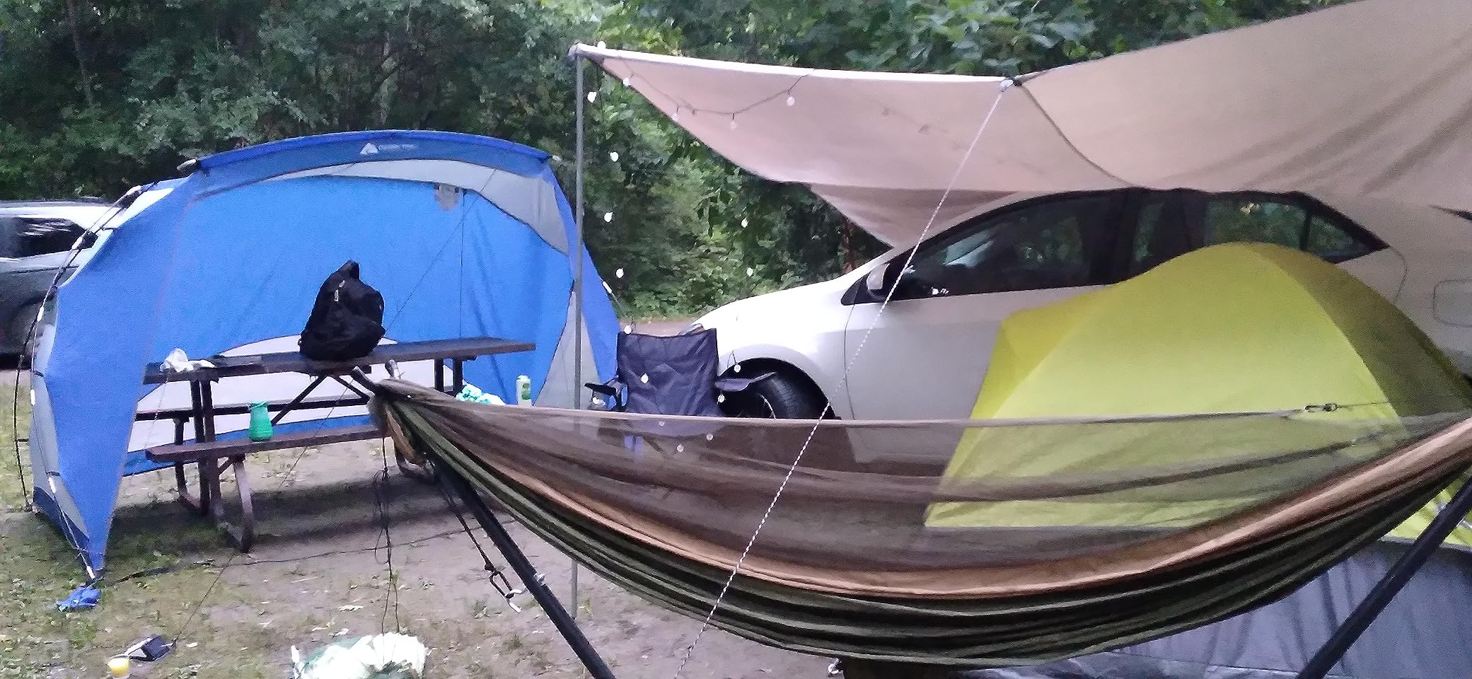 WADEO Camping Rain Fly with Heavy Duty Poles Kit, 10x12FT Tarp ...