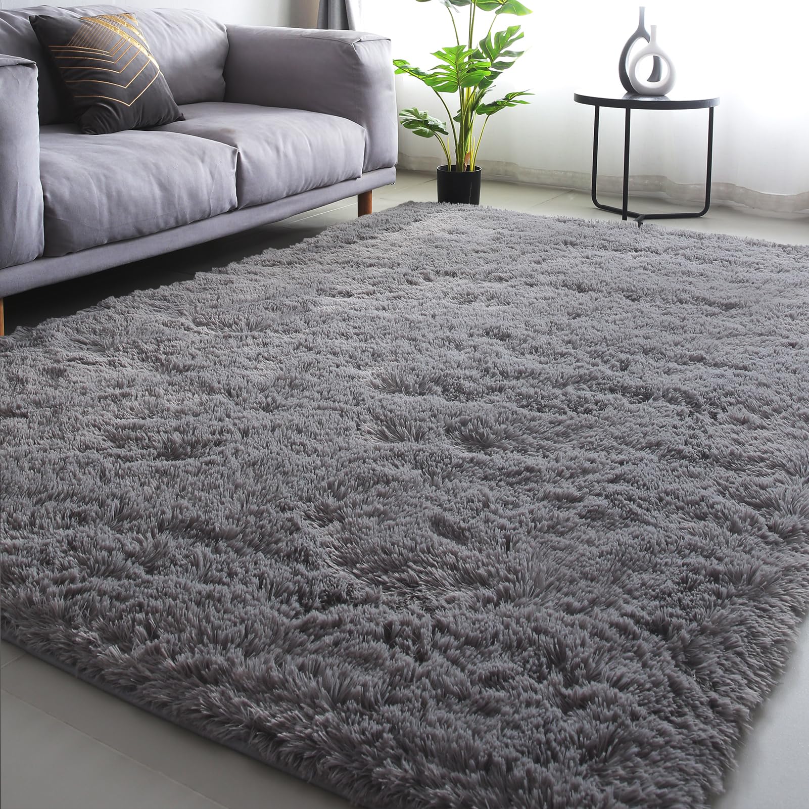 Amazon.com: Fluffy Shag Area Rugs 8x10 - Large Grey Plush Rug for ...