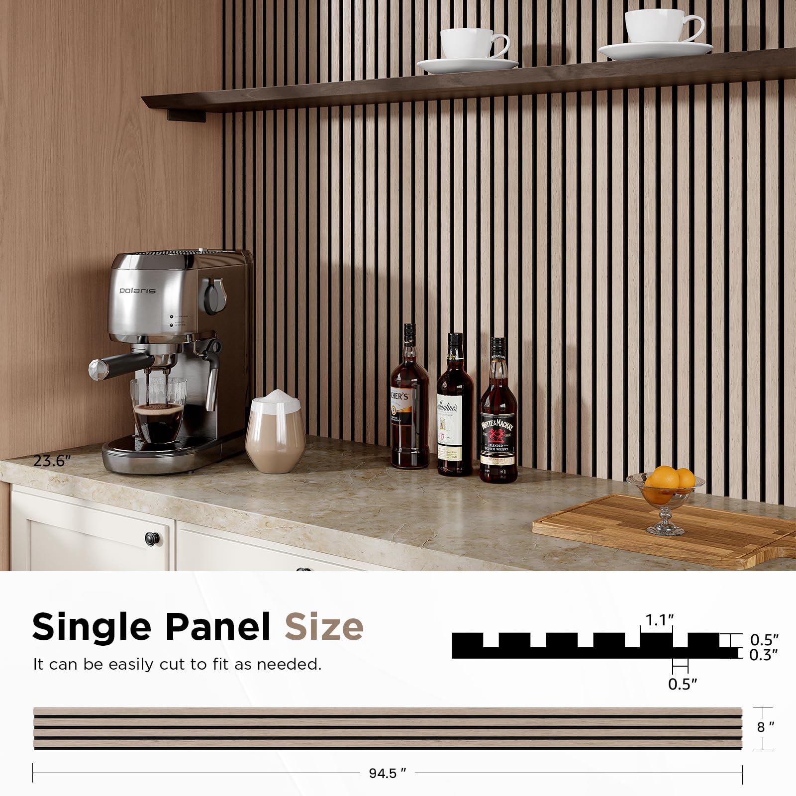 Snapklik.com : 2 Pack Acoustic Wood Wall Panels, 945"x 8" Each ...