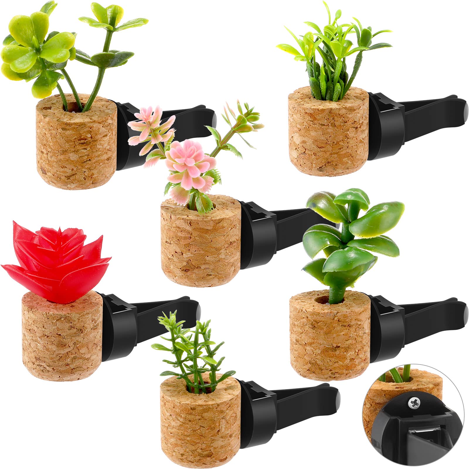 Amazon.com: BBTO 6 Pcs Update Succulent Car Vent Clips Accessories Car ...