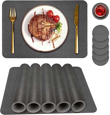 Amazon.com: Sieral Placemats Set of 12 Dining Table Mats Heat Resistant ...