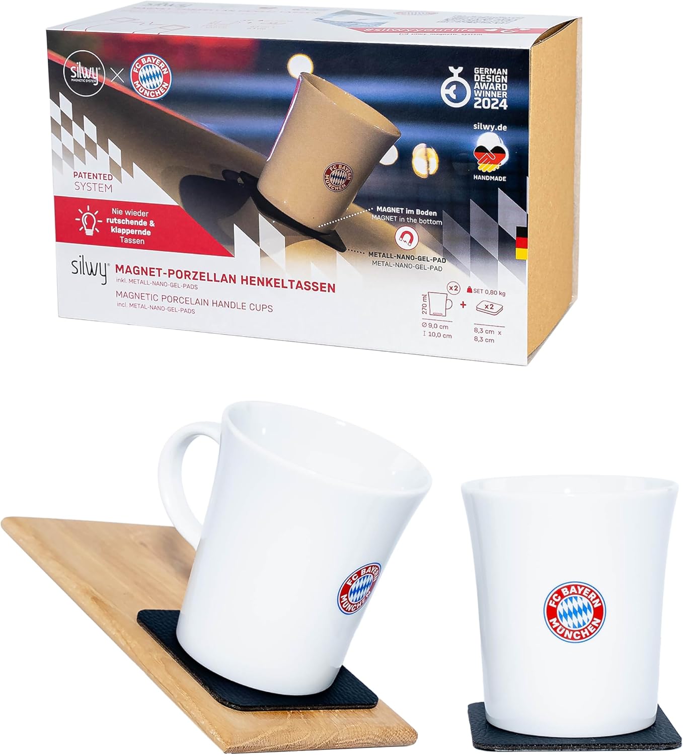 silwy® Magnet-Porzellan-Henkeltassen, mit Bayern München Logo ...