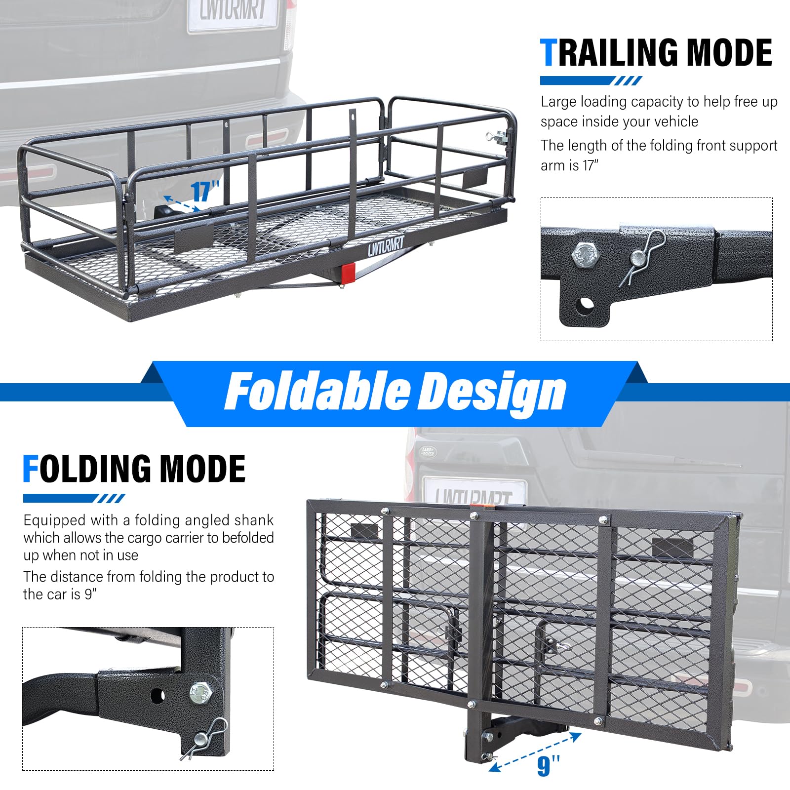 Snapklik.com : LWTURMRT Trail Hitch Mount Cargo Carrier Basket 58