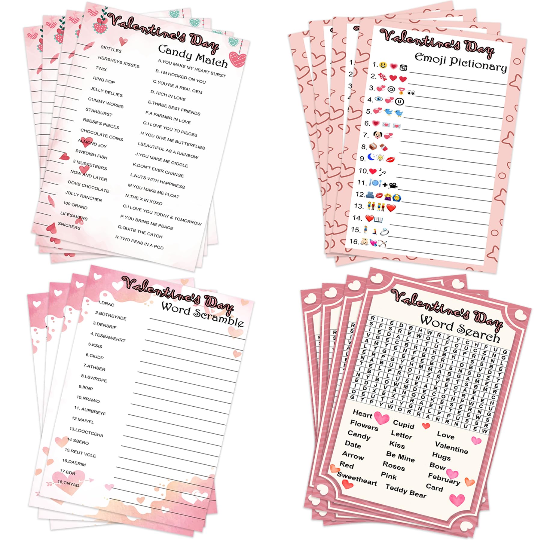 Amazon.com: MLOLM 104Pcs Valentine Day Party Games Card Valentine's Day ...