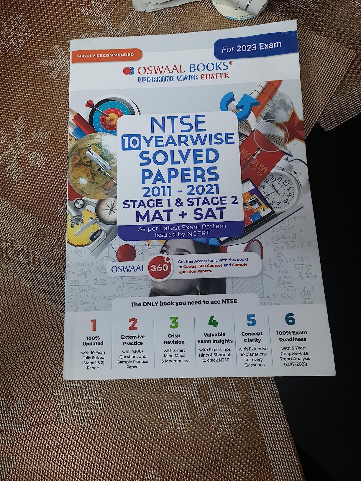 Buy Oswaal NTSE 10 Yearwise Solved Papers 2011 to 2021 Stage-1 & 2 MAT + SAT (For 2023 Exam ...