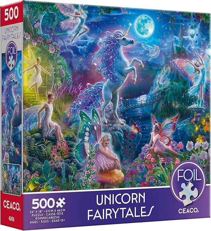 Amazon.com: Ceaco - Foil Puzzle - Unicorn Fairytales - 500 Piece Jigsaw ...