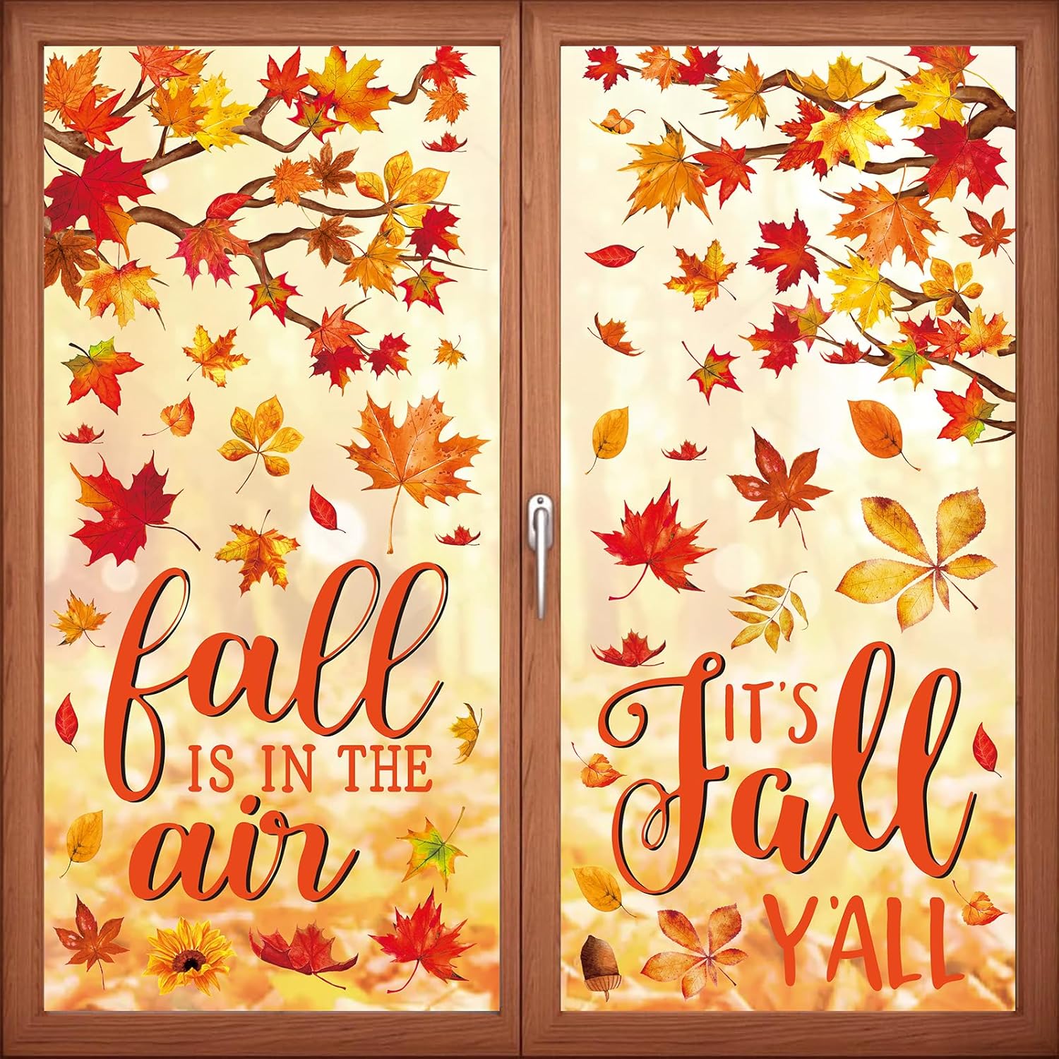 Amazon.com: Whaline 6 Sheet Fall Window Clings It's Fall Y'all ...