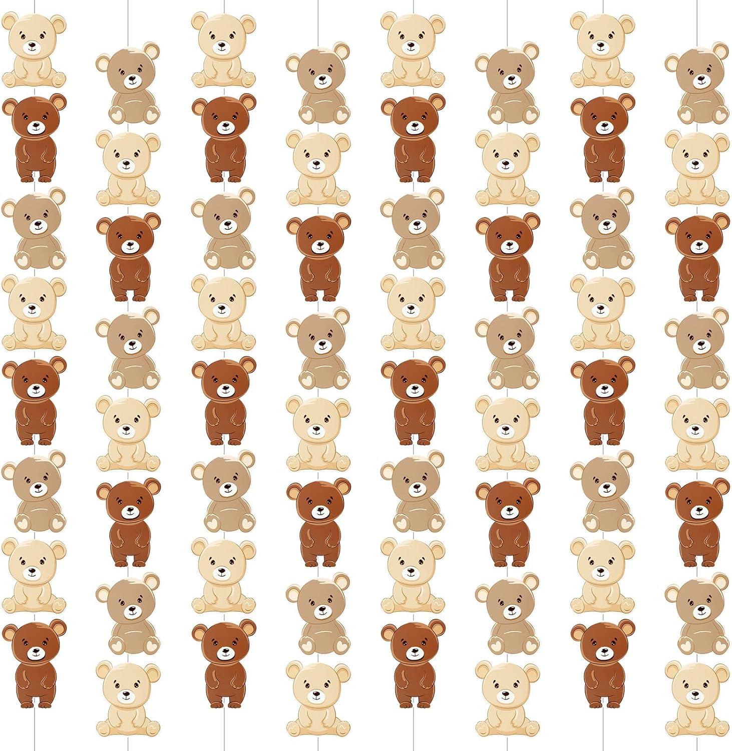 Amazon.com: 8 Pcs Teddy Bear Neutral Baby Shower Decorations Teddy Bear ...