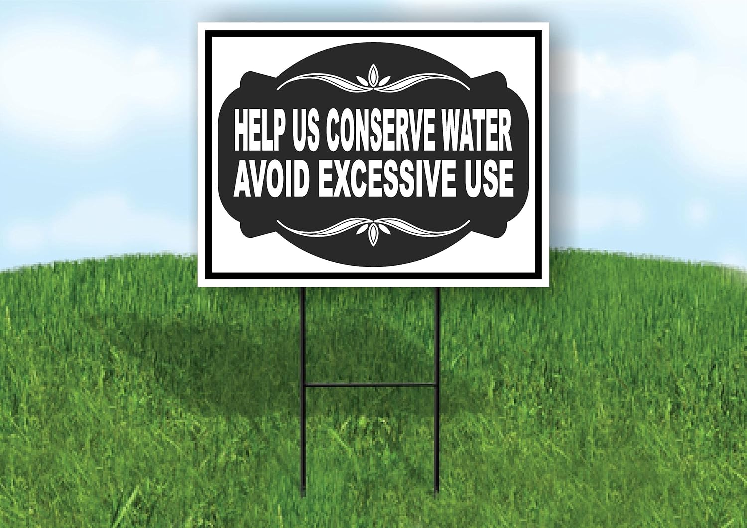 Amazon.com : CONSERVE WATER AVOID USE TAG BLACK - Double Sided Yard ...