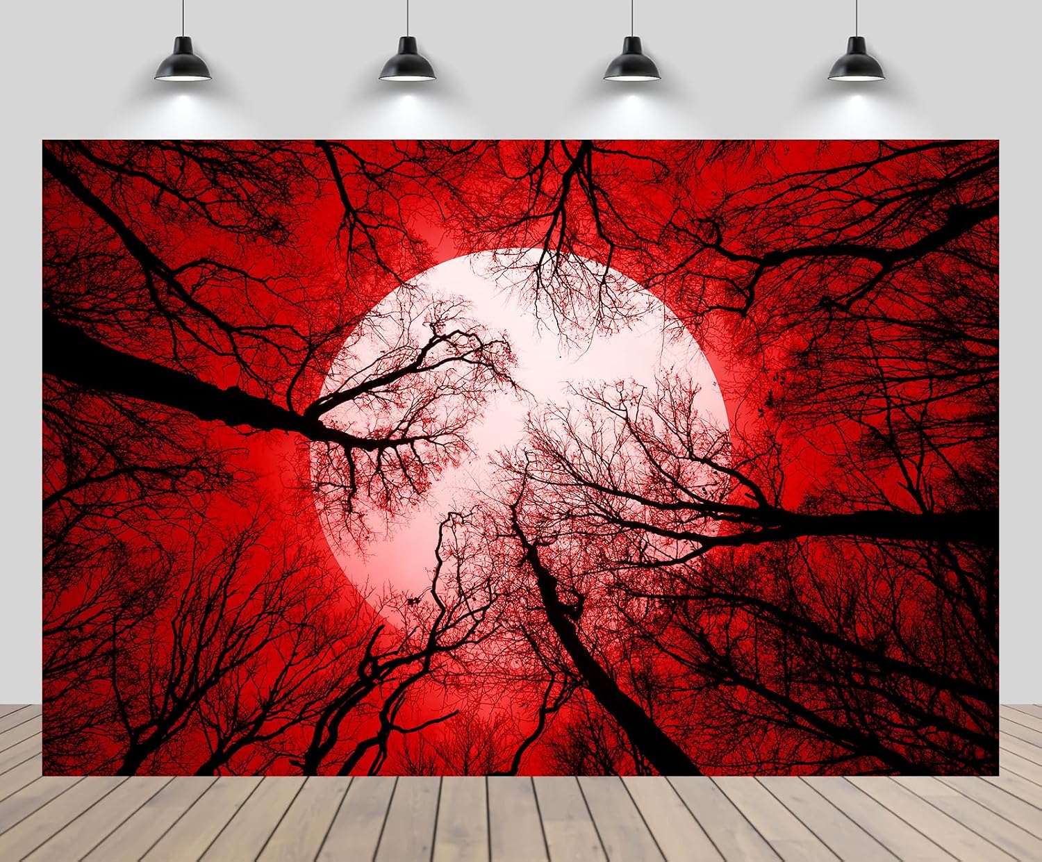Amazon.com : chnywork 7x5ft Horror Forest Backdrop Bloody Full Moon ...