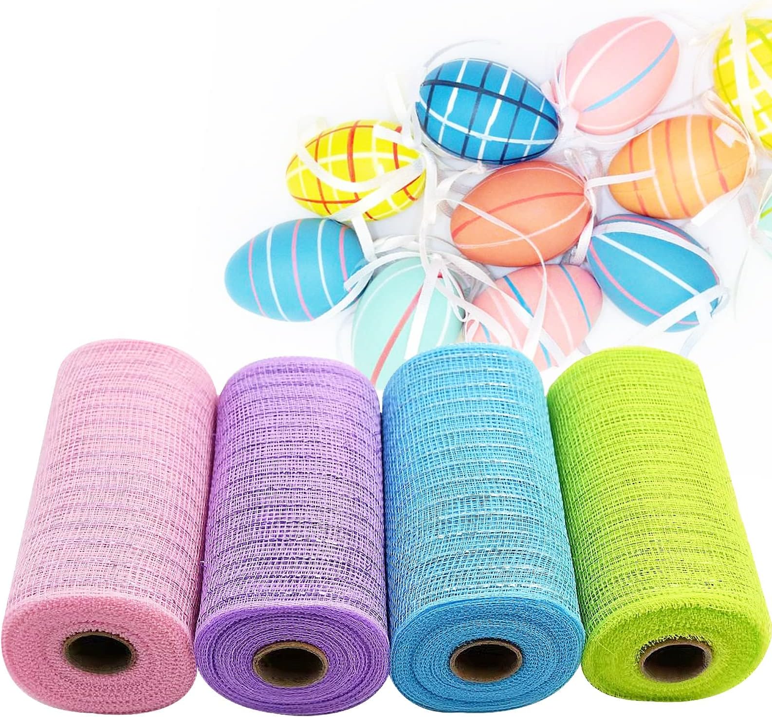 Amazon.com: NBHH Easter Day Mesh Ribbon Deco Metallic Fall Mesh ...