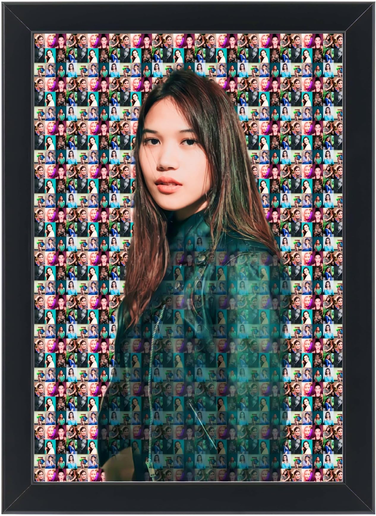 MUSHA Premium Mosaic Photo Wooden Frame - Wall Mount Customizable ...