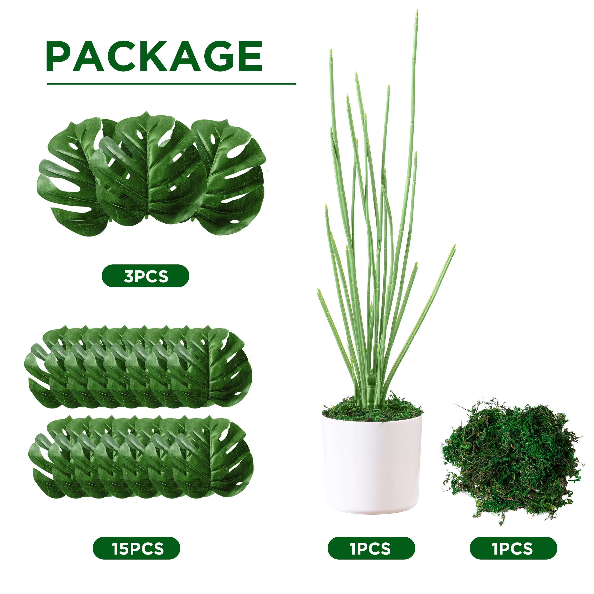 Snapklik.com : 28 Inch Fake Plants Large Monstera Plant Tropical Palm Tree Artificial Floor ...