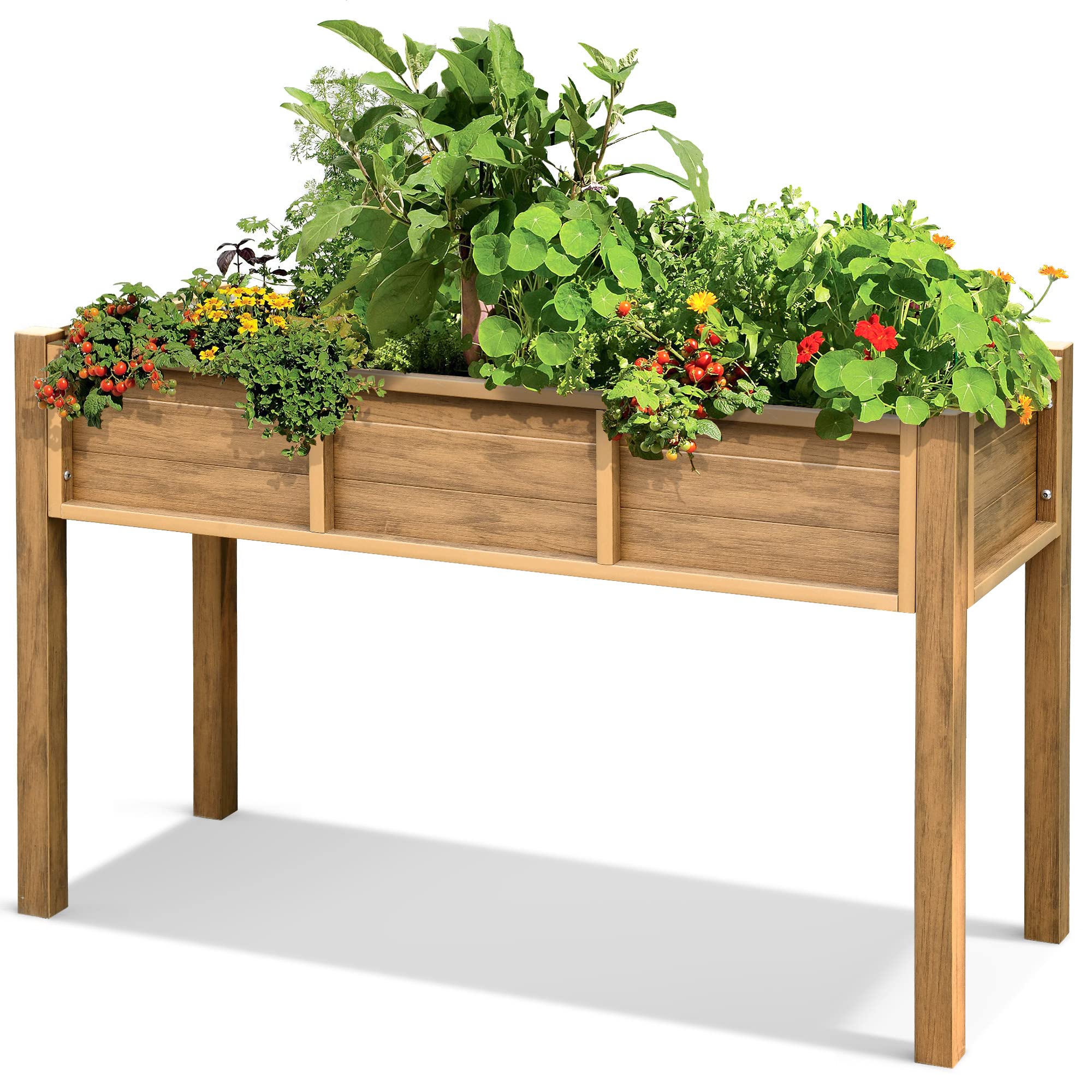 Snapklik.com : DWVO 48x18x30in Raised Garden Bed Kit, Poly Wood Planter ...