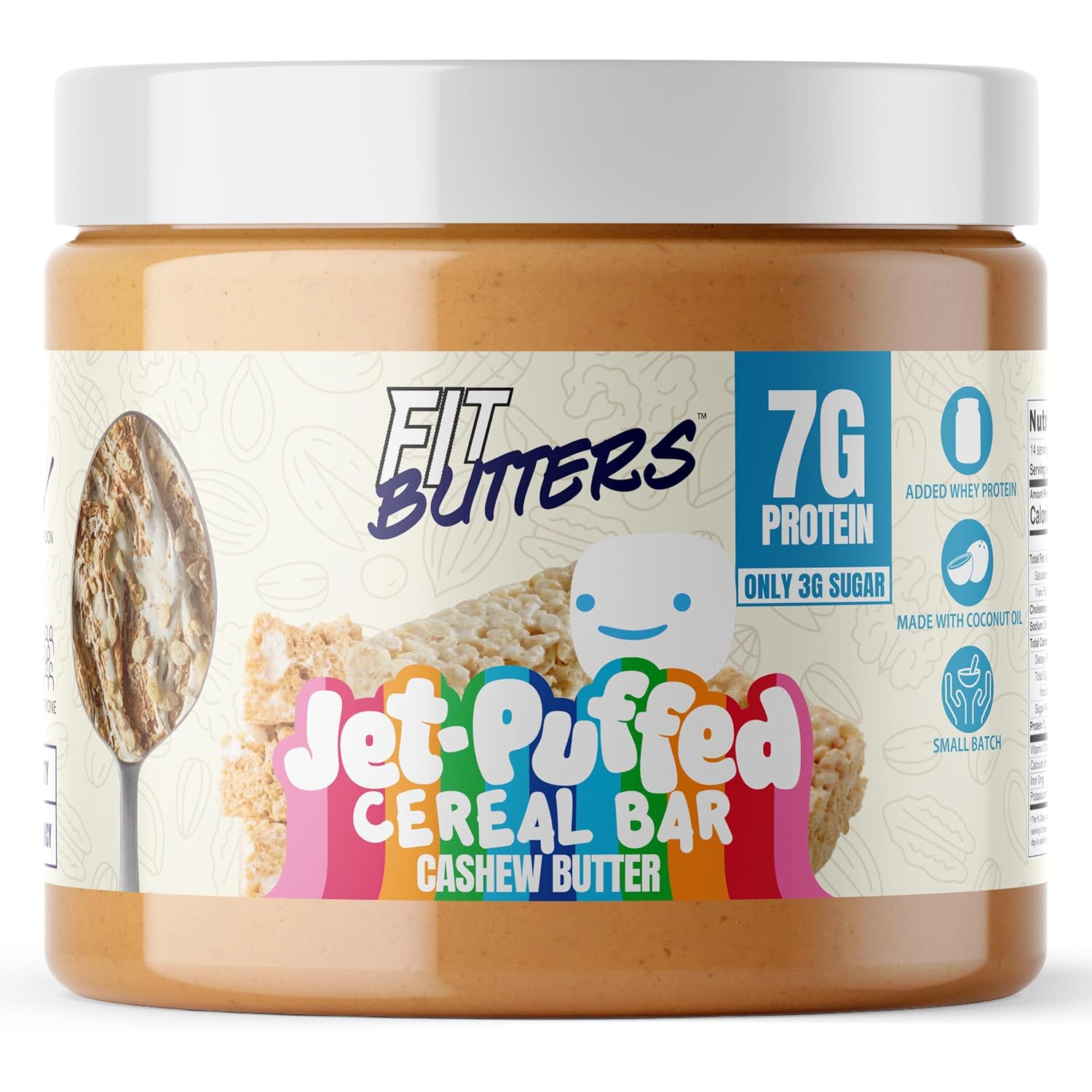 Amazon.com : Fit Butters JET-PUFFED Cereal Bar Cashew Butter - Added ...