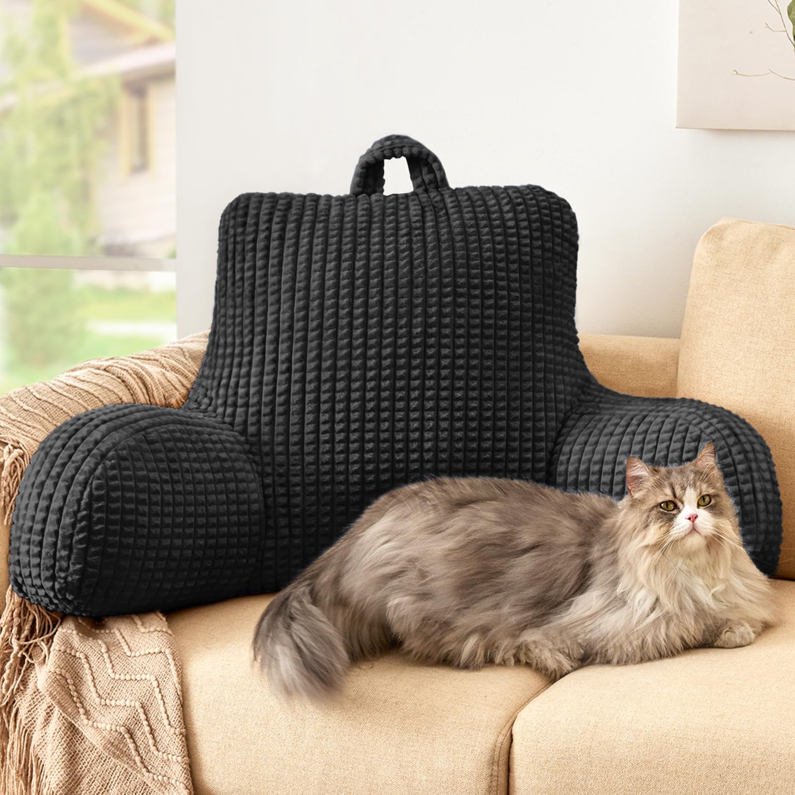 Amazon.com: Love's cabin Reading Pillow for Bed, Memory Foam Back ...