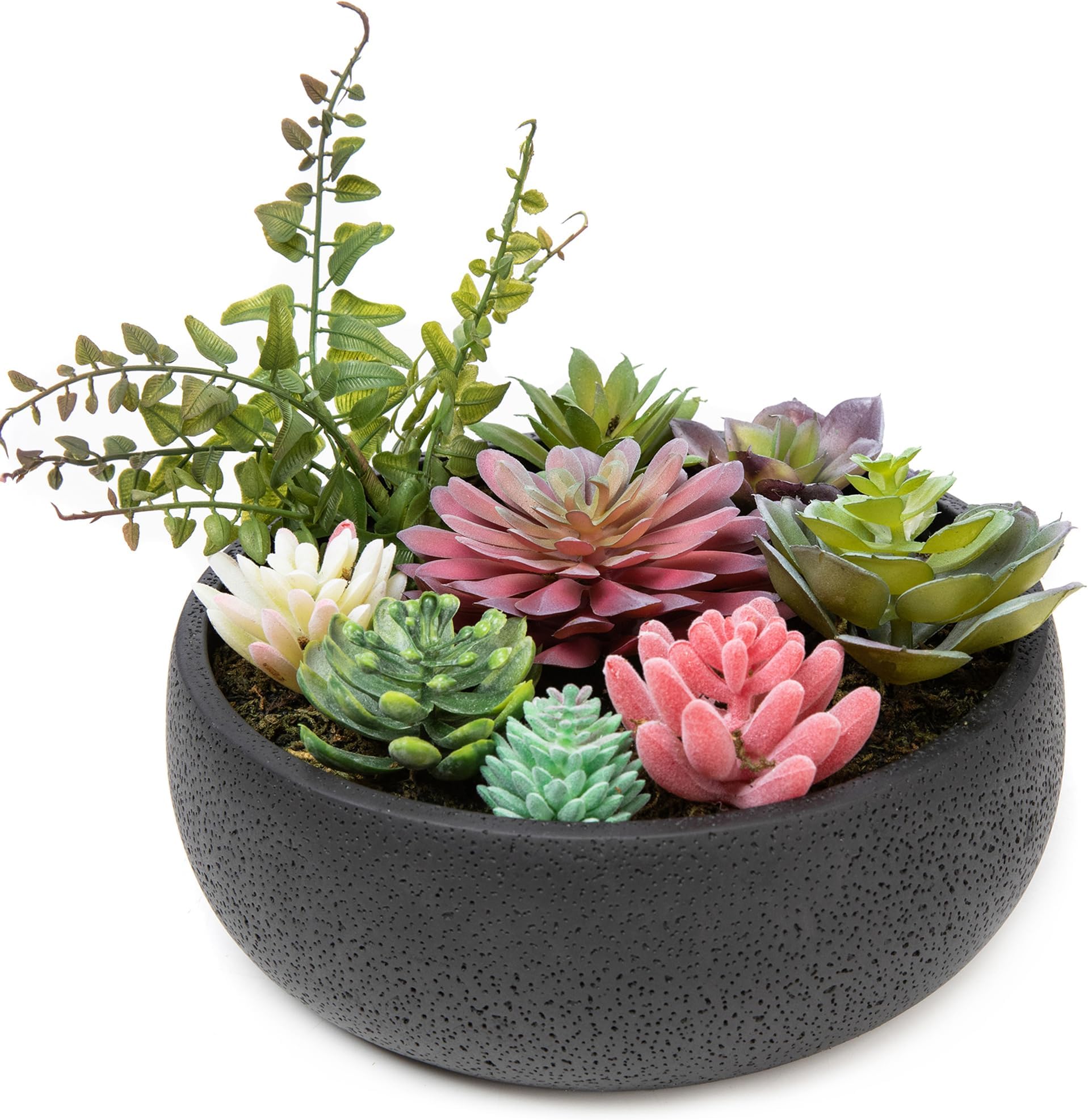 Amazon.com: Luxsego Artificial Succulents Plants, Fake Potted Plants ...