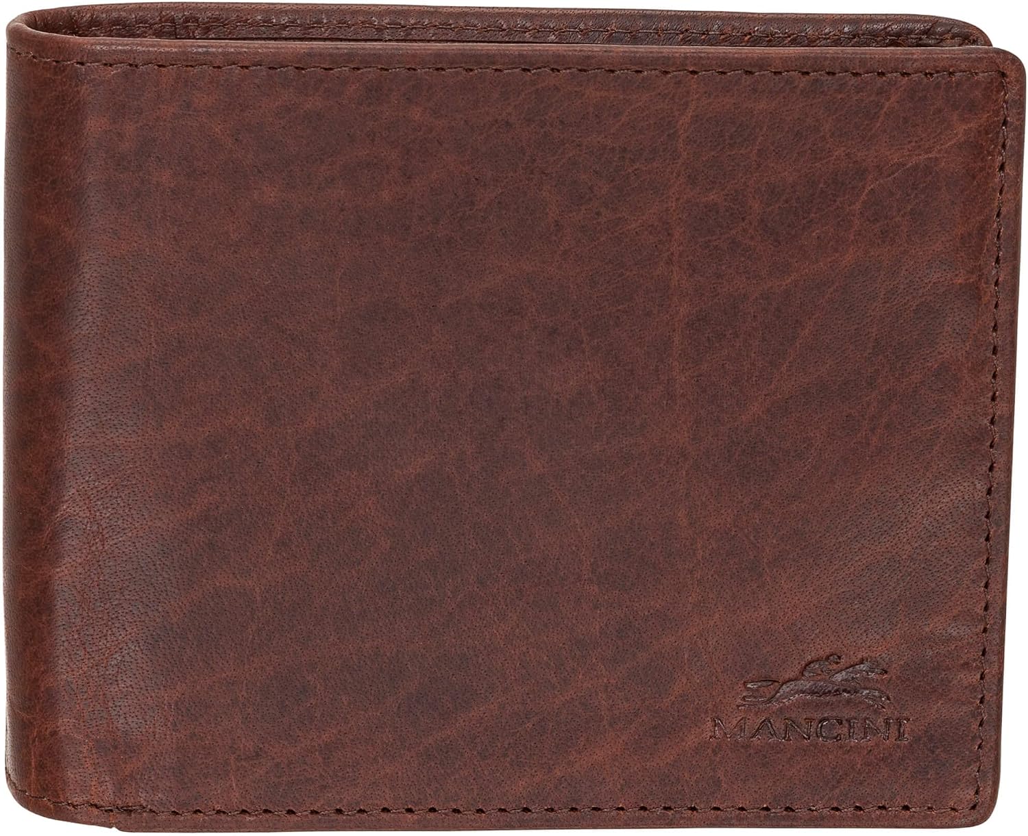 Amazon.com: Mancini Buffalo RFID Secure Left Wing Billfold, Brown ...