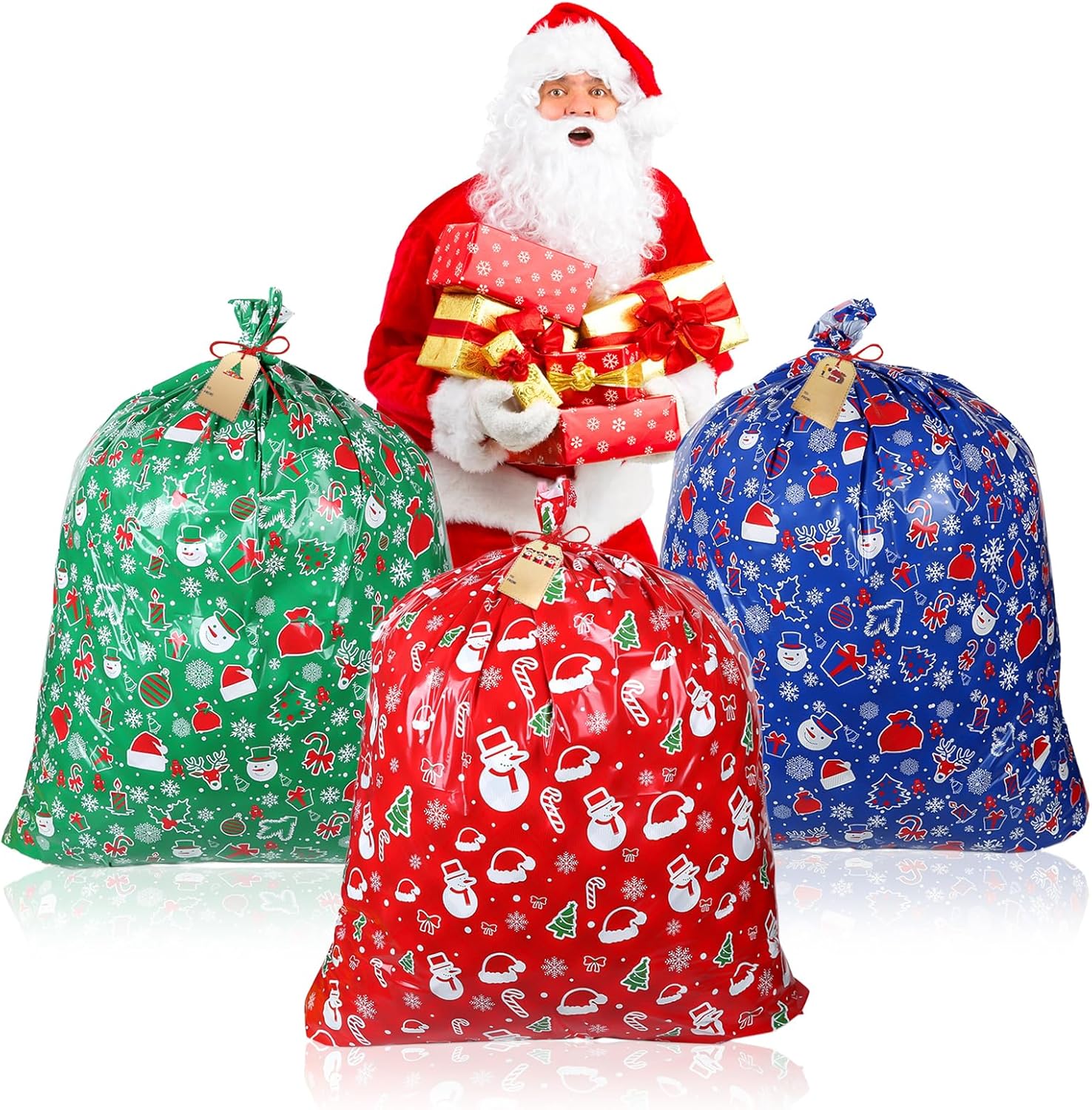 Amazon.com: NEWMIAO 3 Pcs Large Christmas Gift Bags, Big Gift Bags for ...