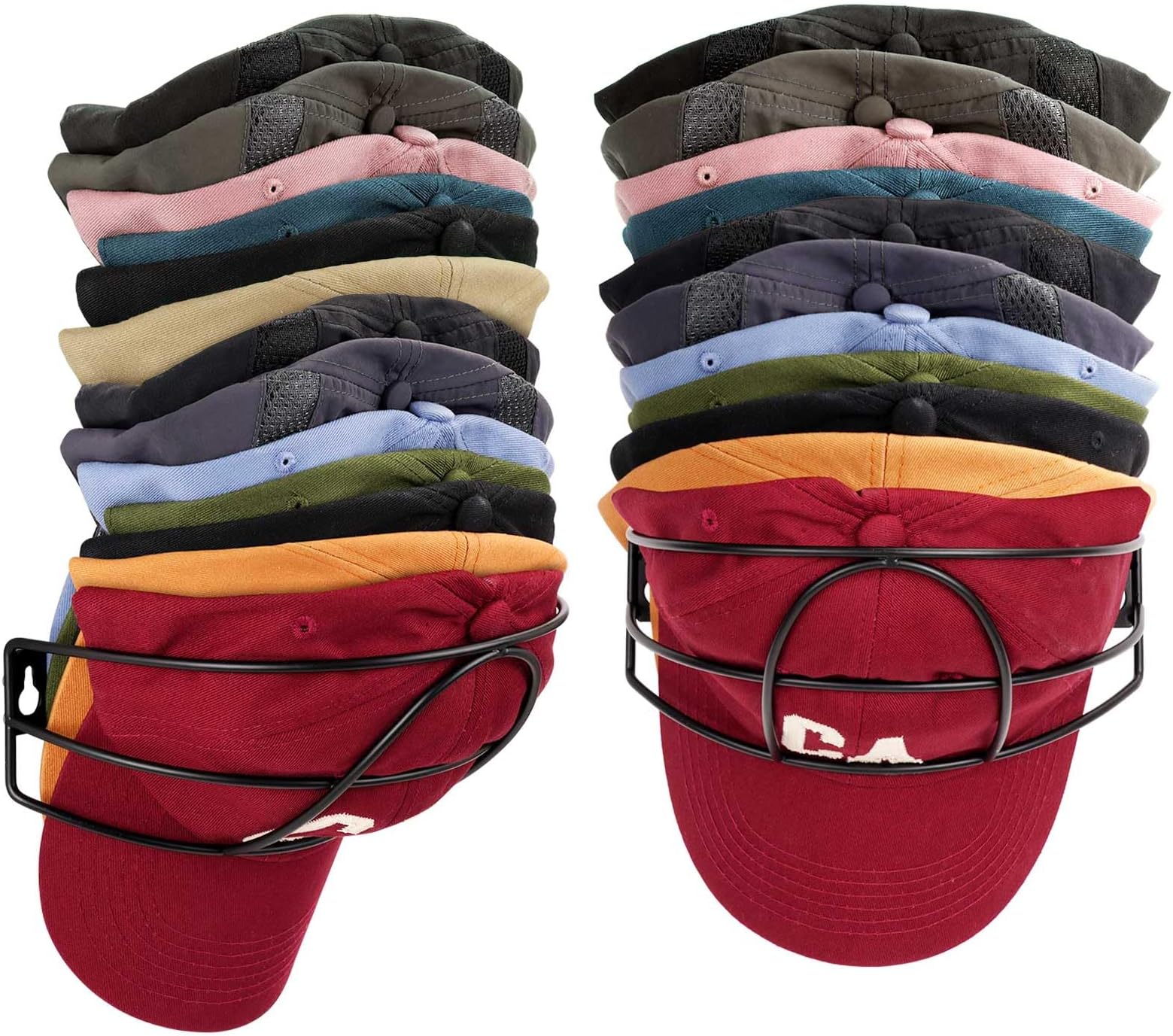 Amazon.com: Fikoksol Hat Organizer for Baseball Caps, 2-Pack Black ...