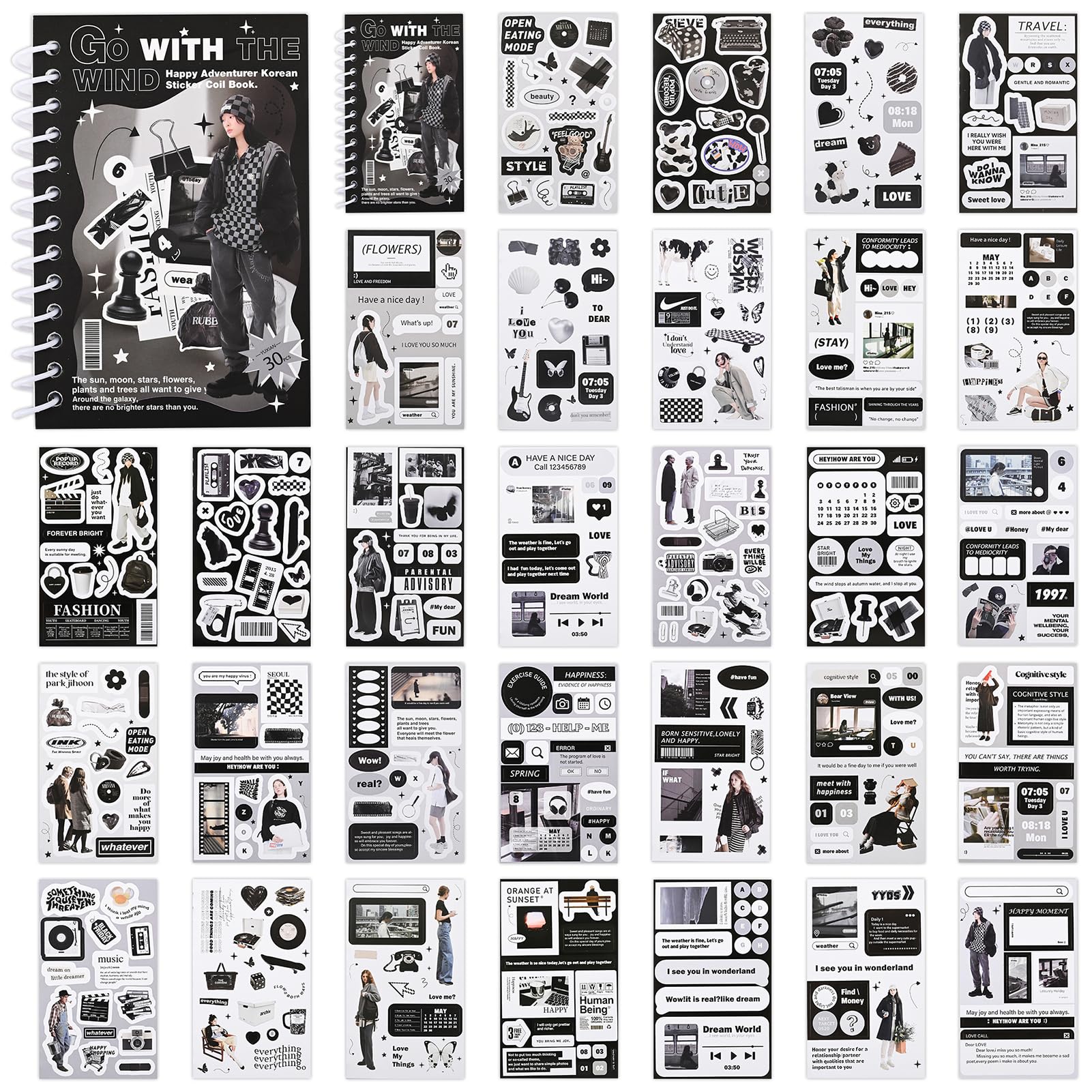 Amazon.com: Vintage Scrapbook Sticker Book for Adults,Pre-cut Scrapbook ...