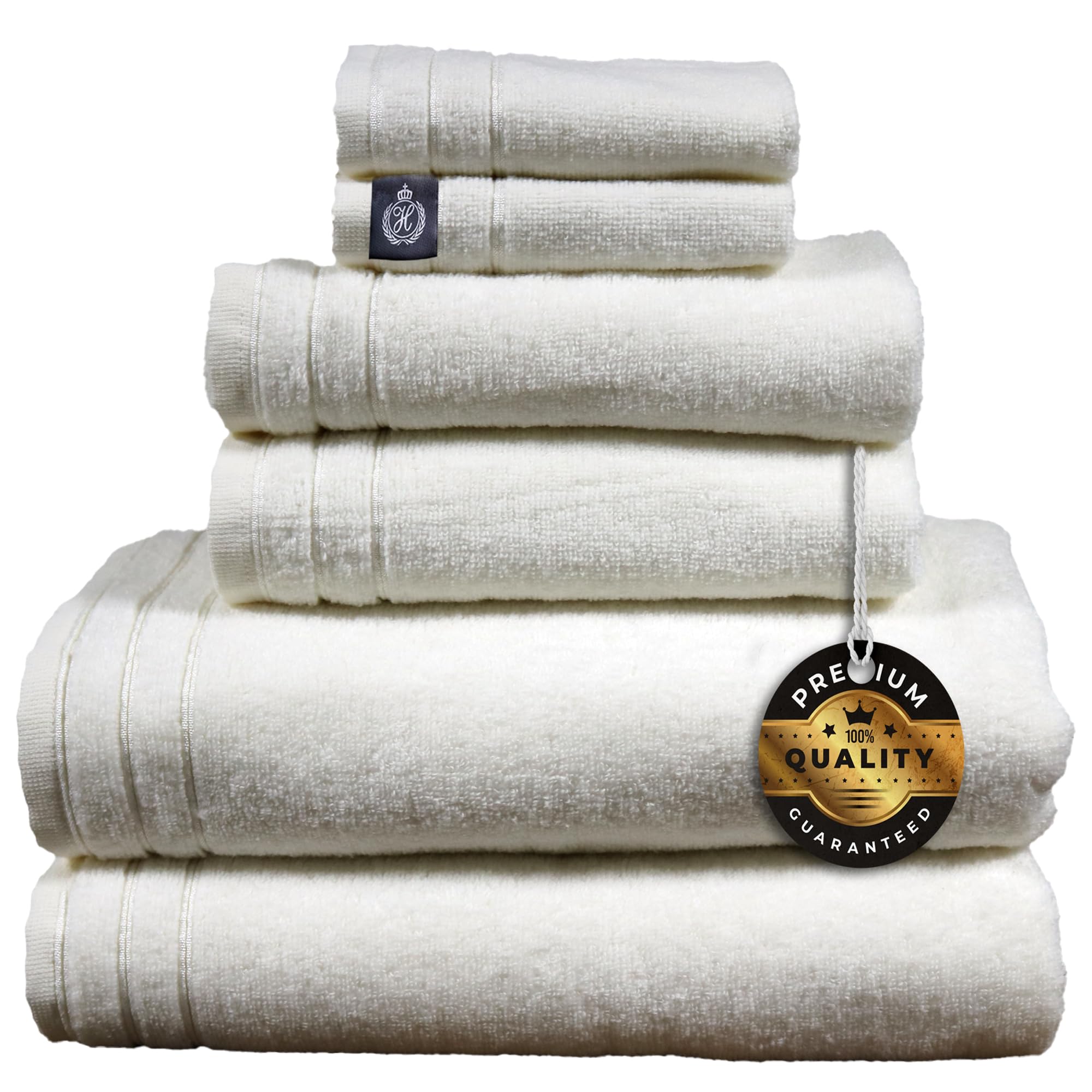 Amazon.com: HAN ROYAL 6 Piece Towel Set 100% Turkish Cotton, Quick Dry, Soft and Absorbent ...