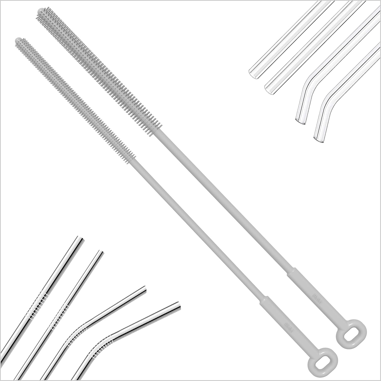 Amazon.com: Reusable Silicone Straw Brush,Straw Cleaner,Pipe Cleaners ...