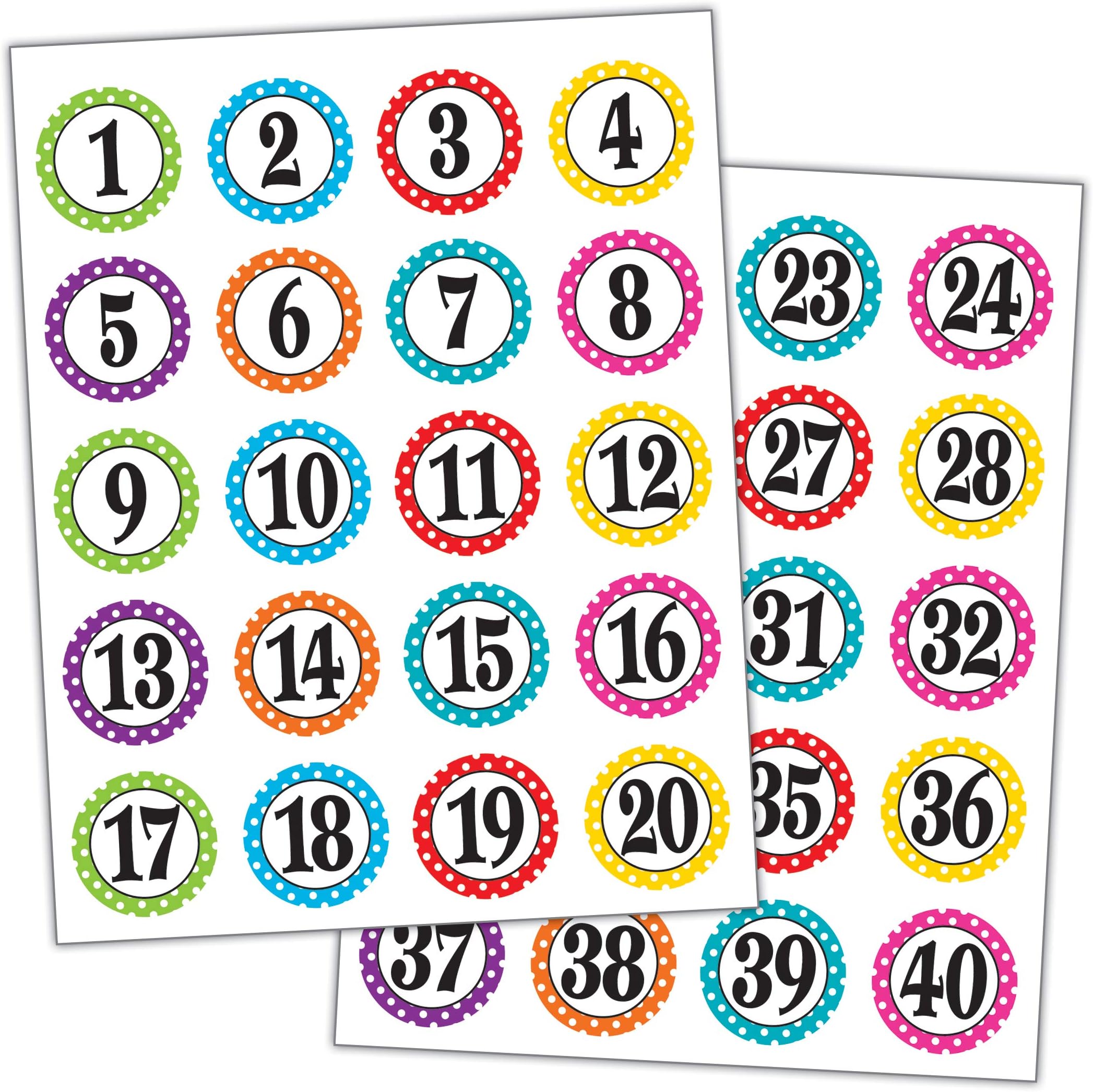 Amazon.com : Remarkabel 1-40 Numbers Round Labels Stickers, 1 Inch Self ...
