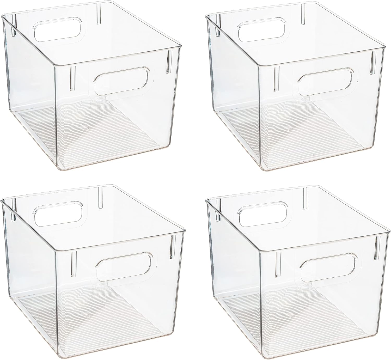 Amtido Clear Plastic Storage Bins for Fridge-Freezer, Cupboard, and ...