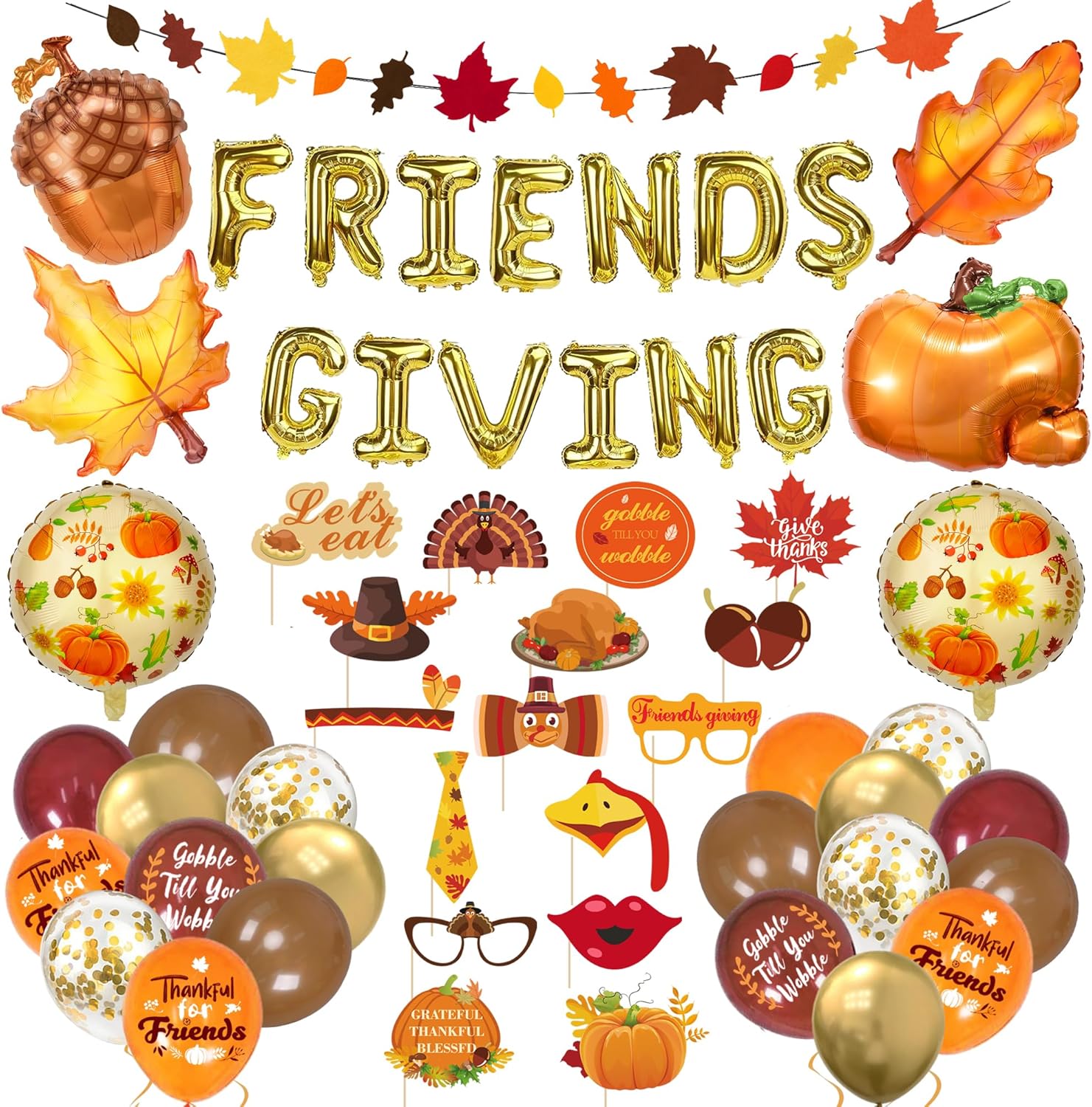 Amazon.com: Ouddy Life 74 Pcs Friendsgiving Party Decorations ...