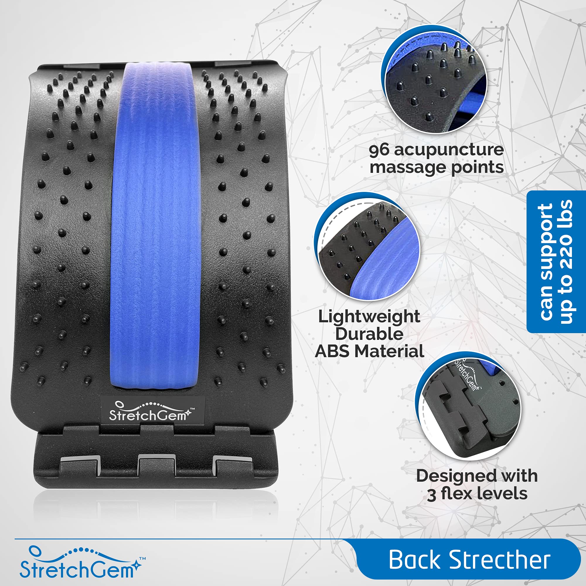 Buy Lumbar Back Stretcher, Orthopedic Support Pain Relief Device, Upper ...