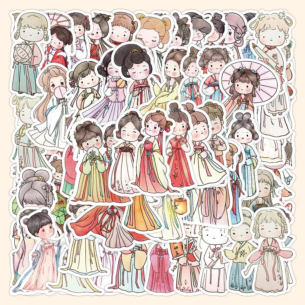 Snapklik.com : Chinese Hanfu Stickers For Kids 60PCS Waterproof ...
