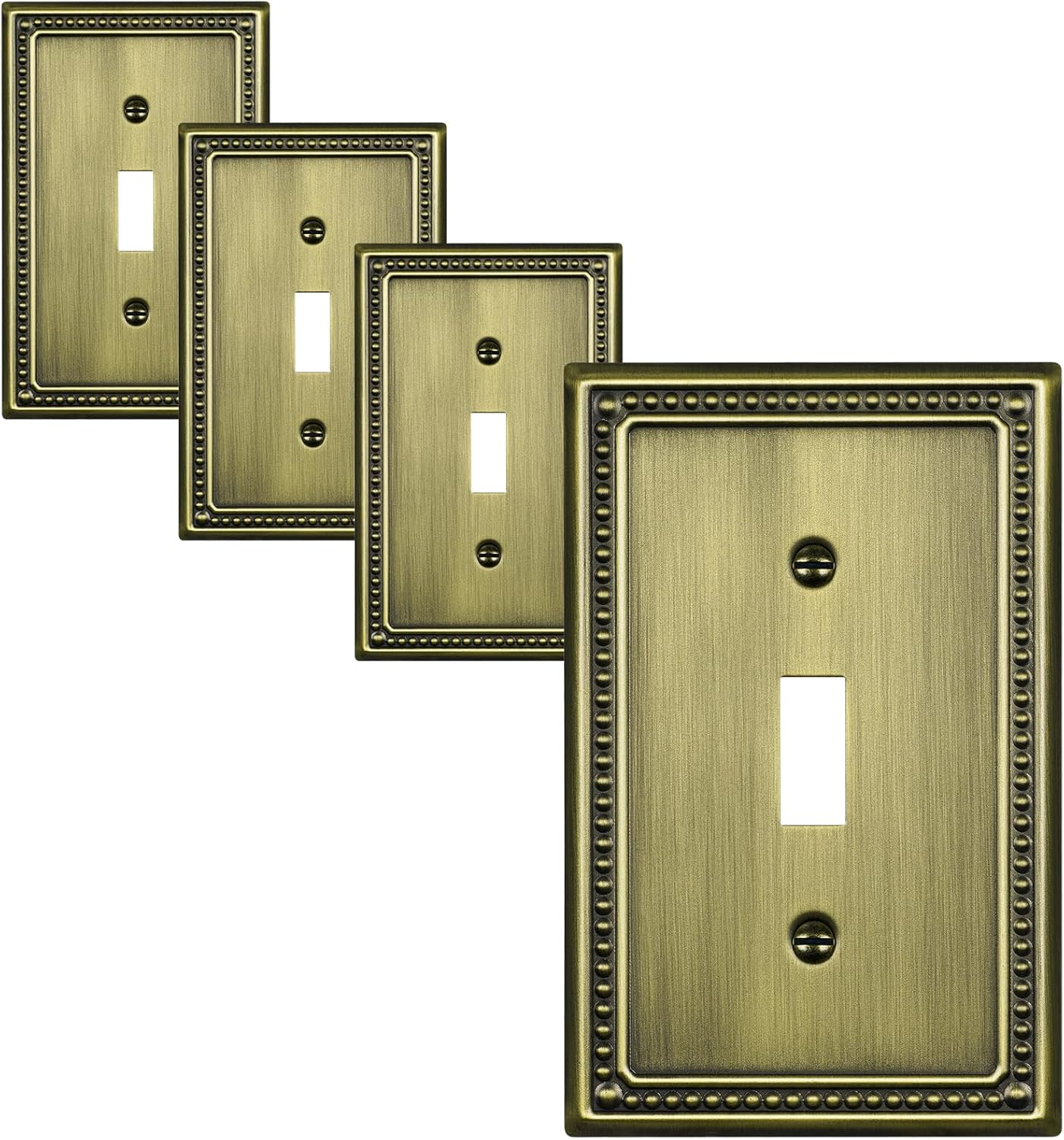 TREEWELL 4-Pack Single Toggle Light Switch Cover Plate, Pearls ...
