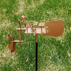 Amazon.com: Handmade Metal Drummer Windmill, Wind-Powered Kinetic ...