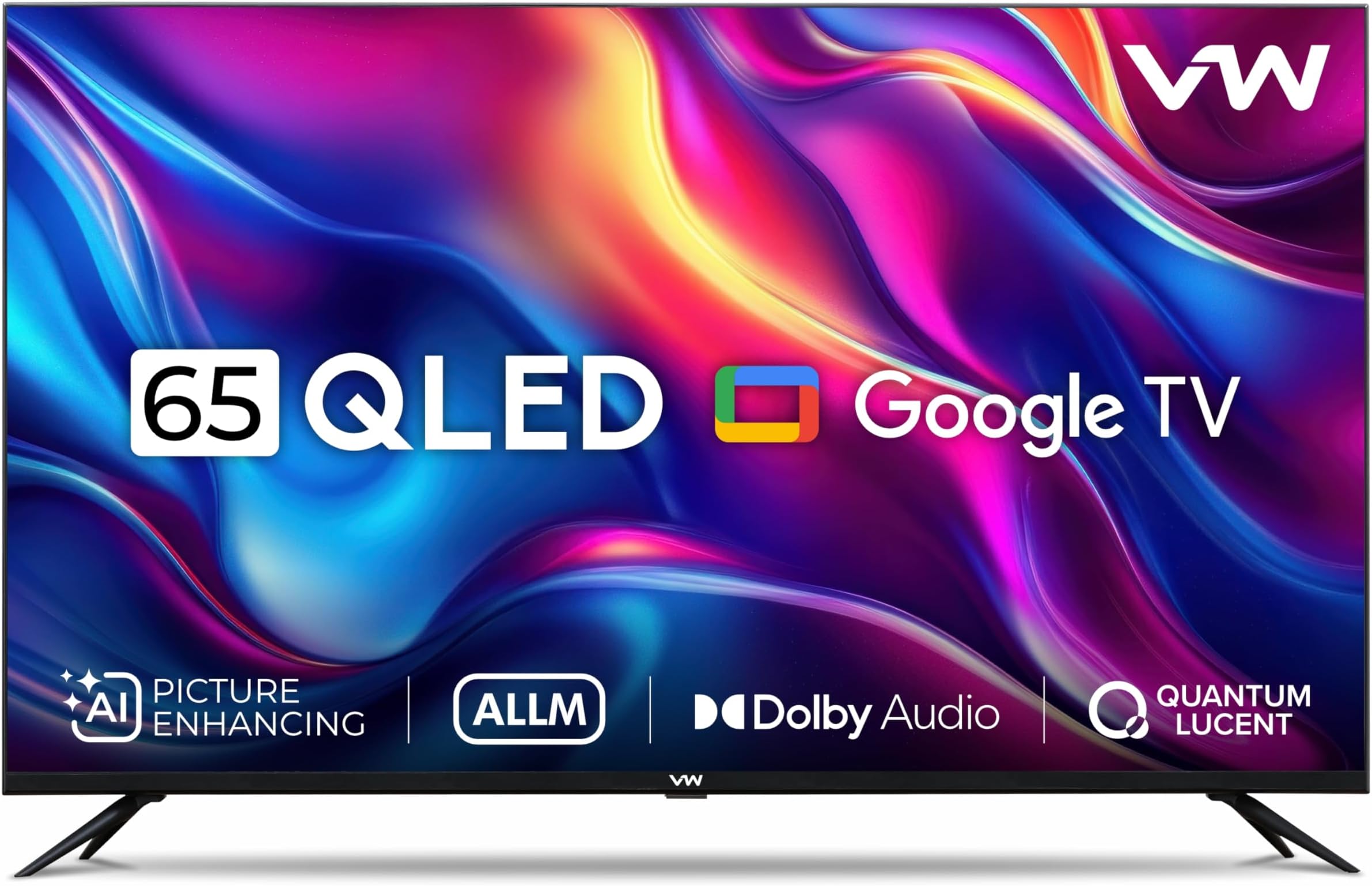 Vu 164 cm (65 inches) The GloLED Series 4K Smart LED Google TV 65GloLED ...