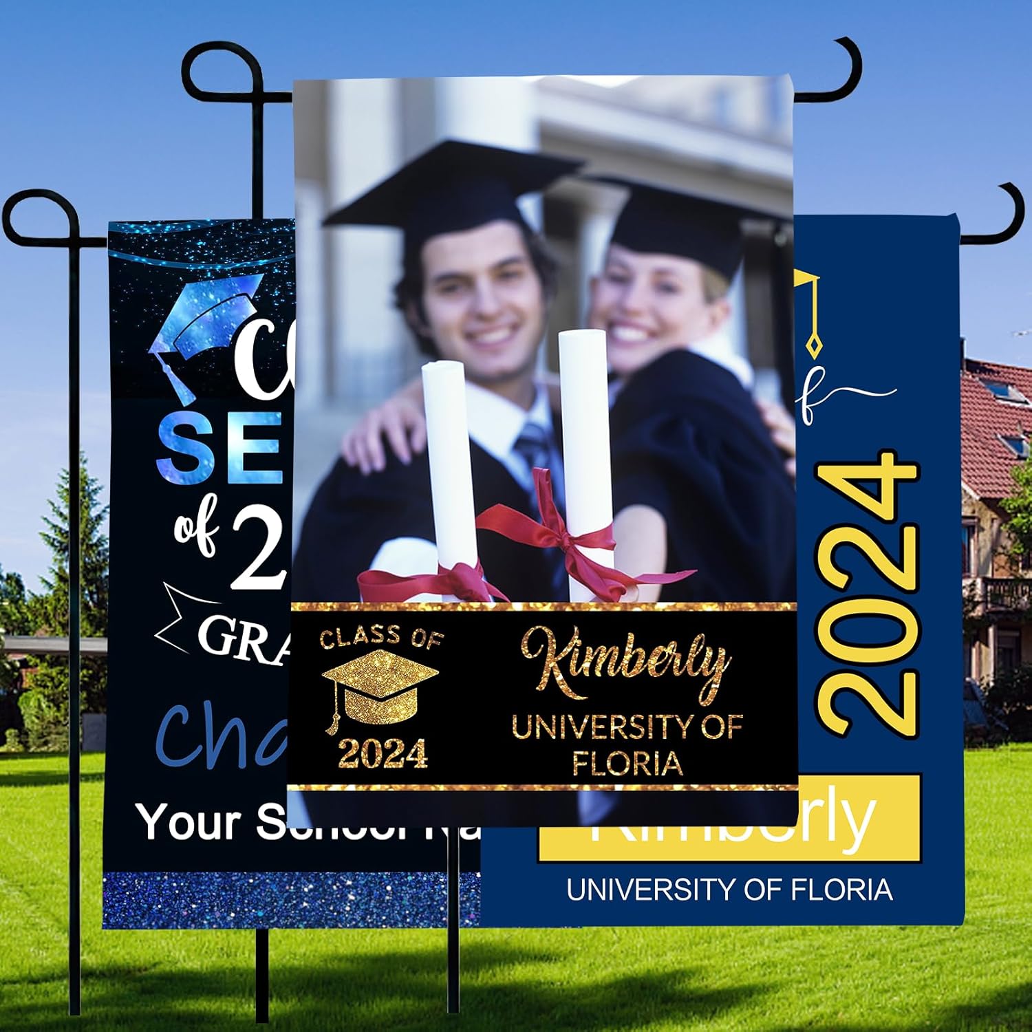 Amazon.com : Personalized Graduation Garden Flag 2024 with Name Photo ...
